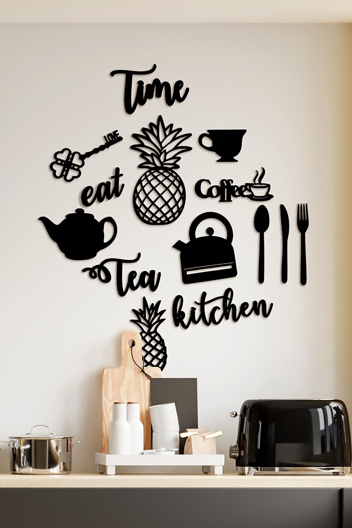 ÖZCANLAR ÇERÇEVE 14 Parça Mutfak Lazer Kesim Ahşap Duvar Dekorasyon ...