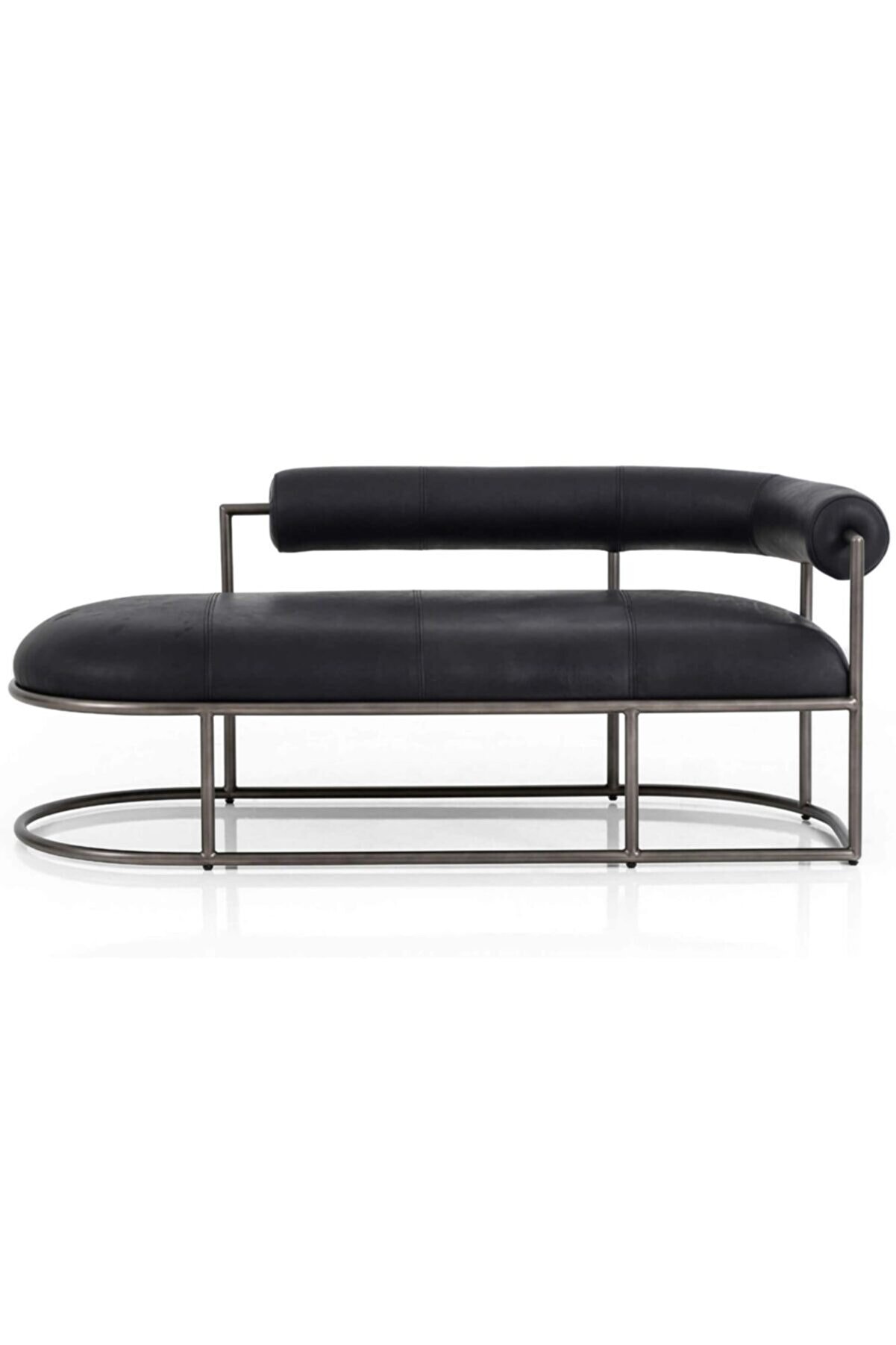 Passion Lingua Modern Divan Suni Deri Yatak Ucu Oturma Bankı Makyaj ...