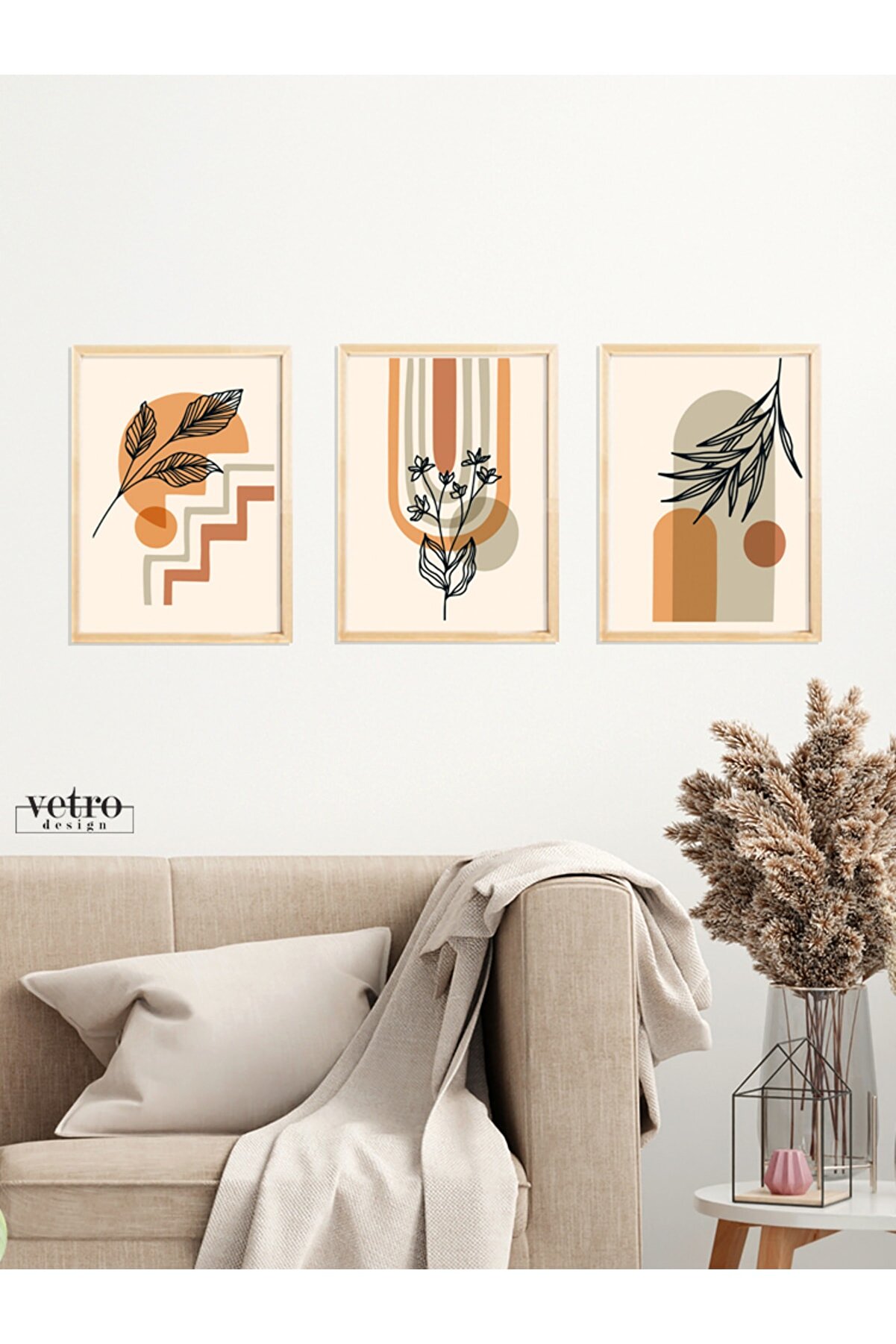 Vetro Design Gerçek Ahşap Çerçeveli Mini Tablo Set (her Biri 21x30 Cm ...