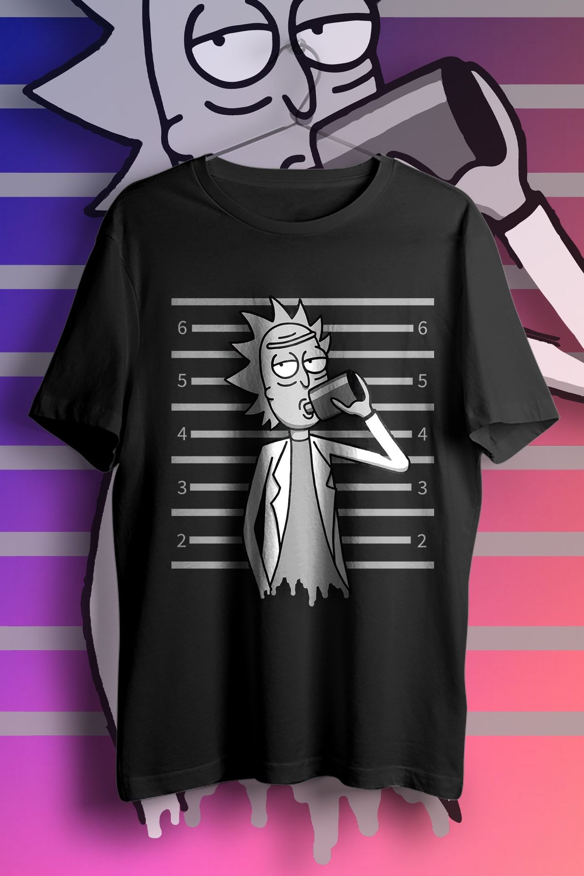Netstyle Rick And Morty Mugshot Siyah Unisex Baskılı Tişört Fiyatı Yorumları Trendyol