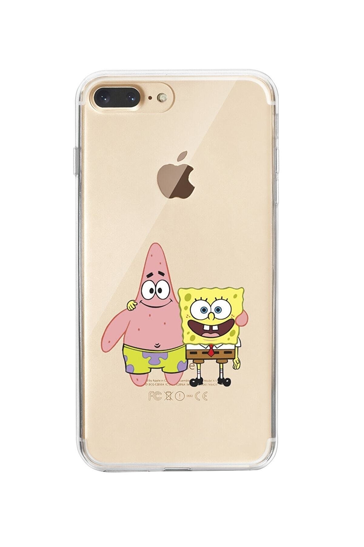 Teleface Iphone 7 / 8 Plus Uyumlu Sunger Bob Ve Patrick Star Desenli Premium Şeffaf Silikon ...