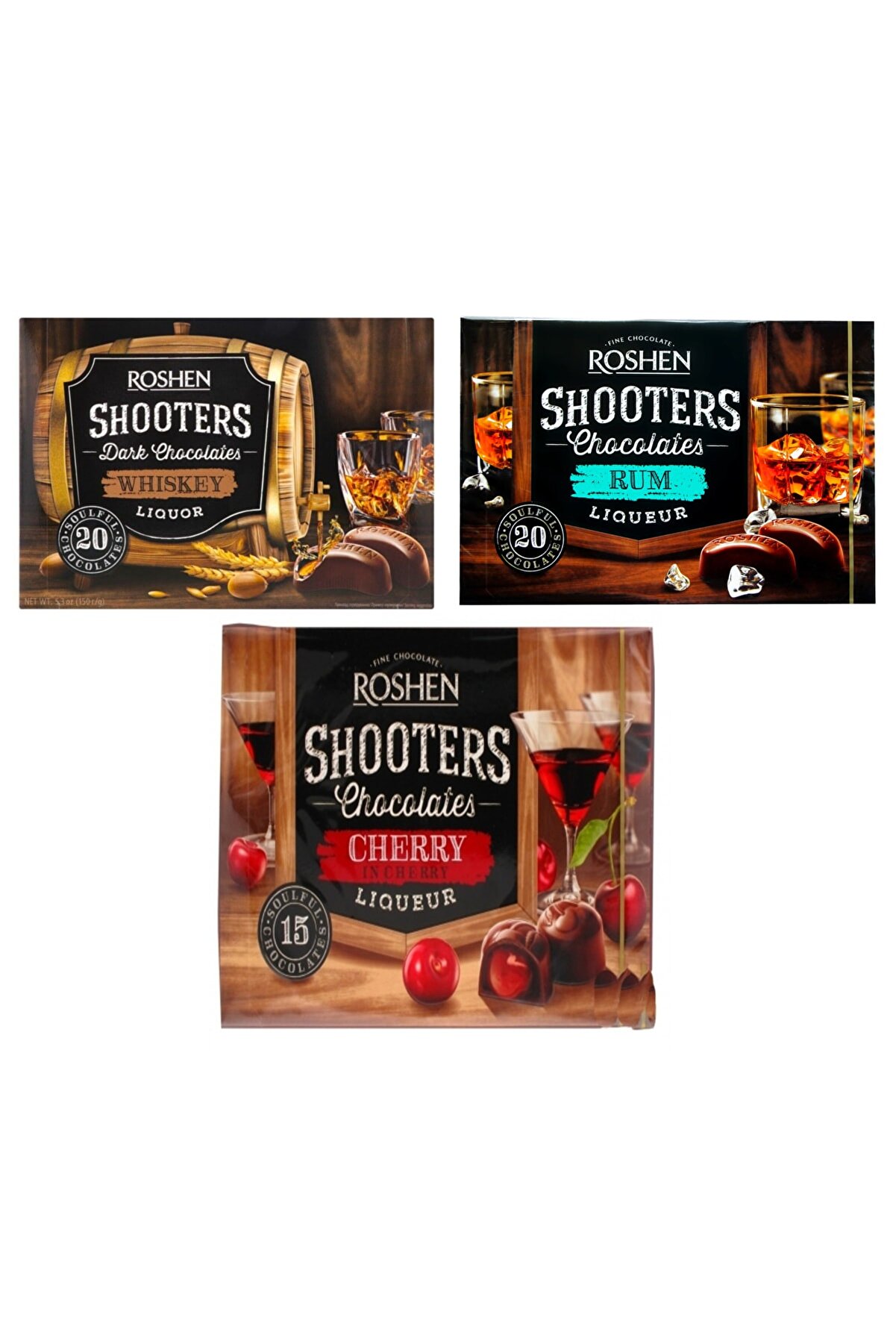 Roshen Shooters Whiskey Liquor & Shooters Rum Liquor & Cherry In ...