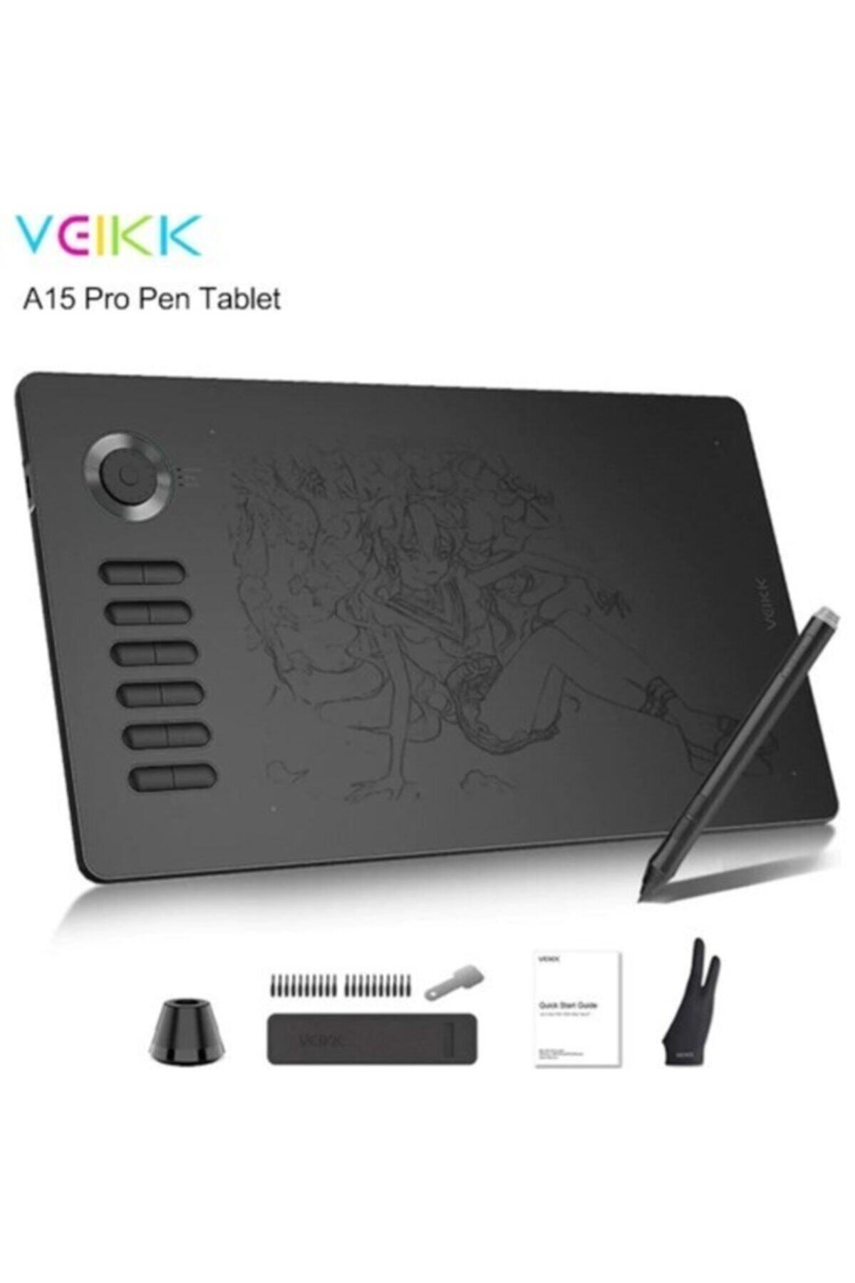 veikk A15 Pro 10" Zoomuyumlu 8192lvl.5080lpı Grafiktablet+kalem-siyah ...