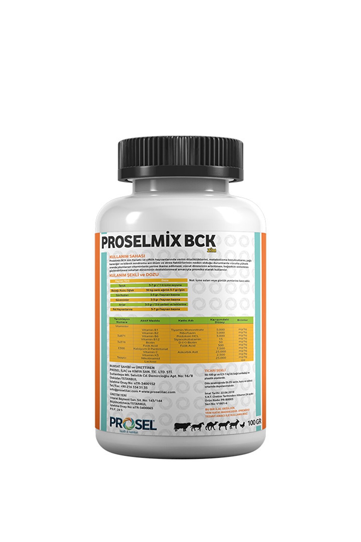 Prosel Mix Bck Tavuk Güvercin Kanatlı Hayvanlar Için Vitamin 100 Gr ...