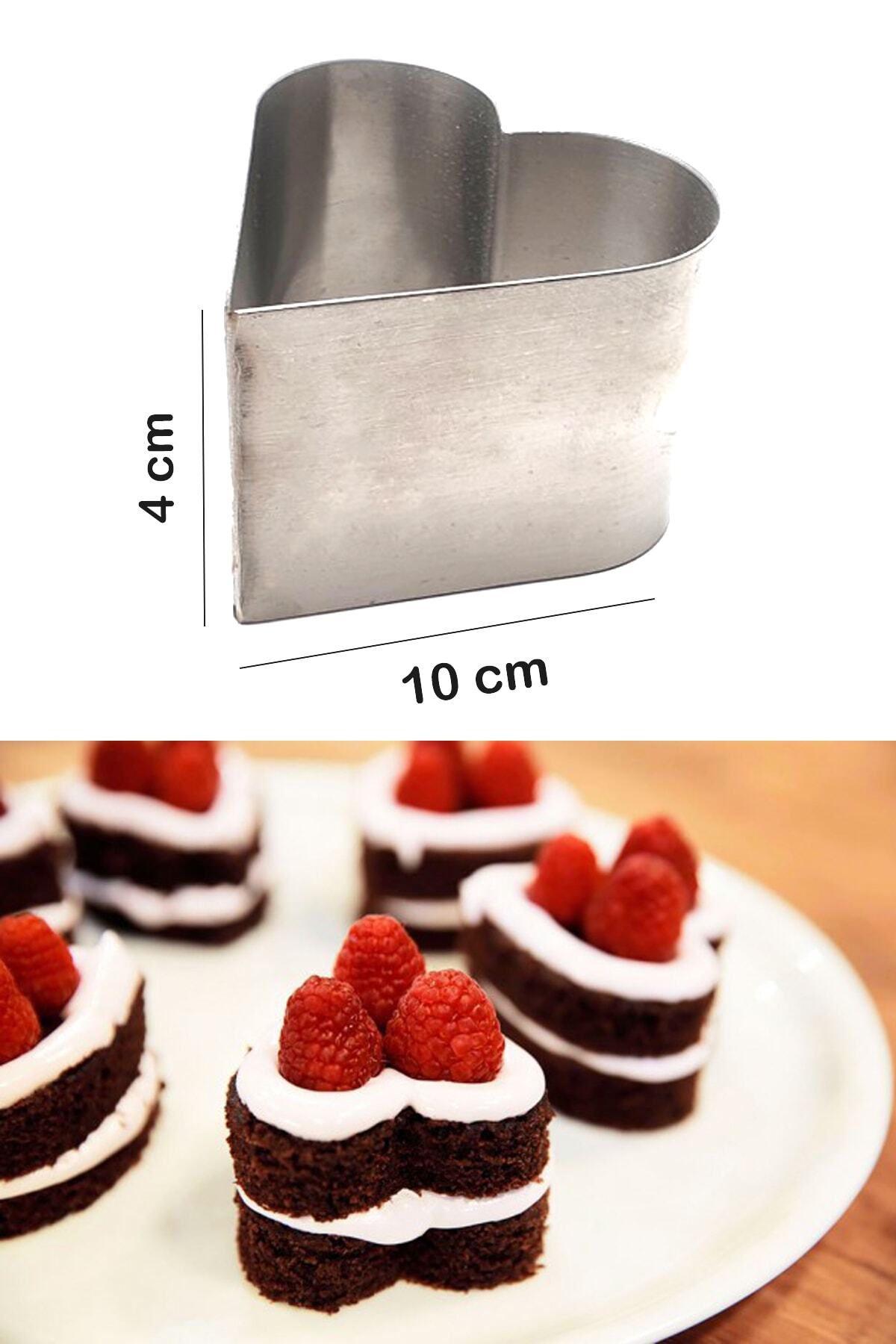 Dekamis Kalp Pasta Kek Parfe Kalıbı / Paslanmaz Kalp Pasta Kalıbı 4x10 ...