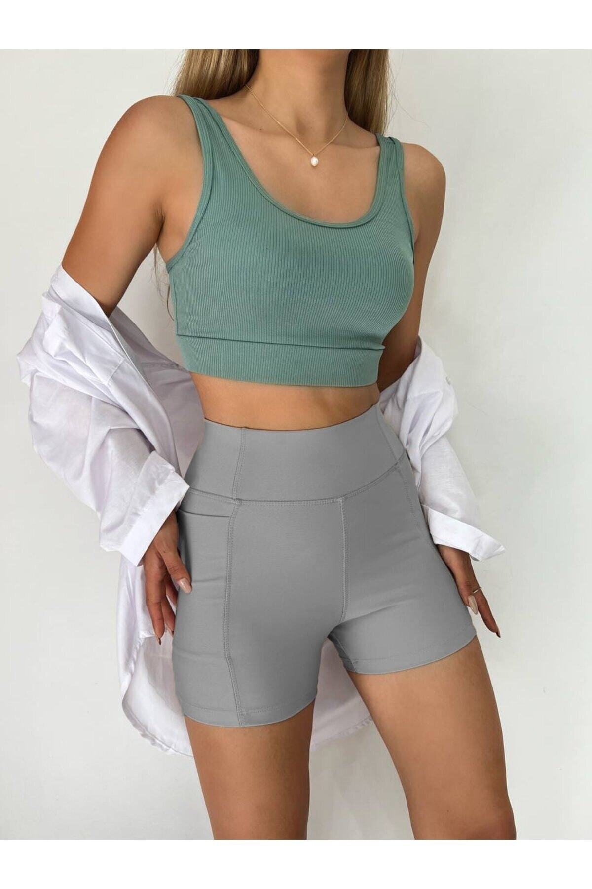 Winmoda34 Boxer Tayt Bisikletci Tayt Şort Tayt Tenis Taytı Yandan Cepli ...