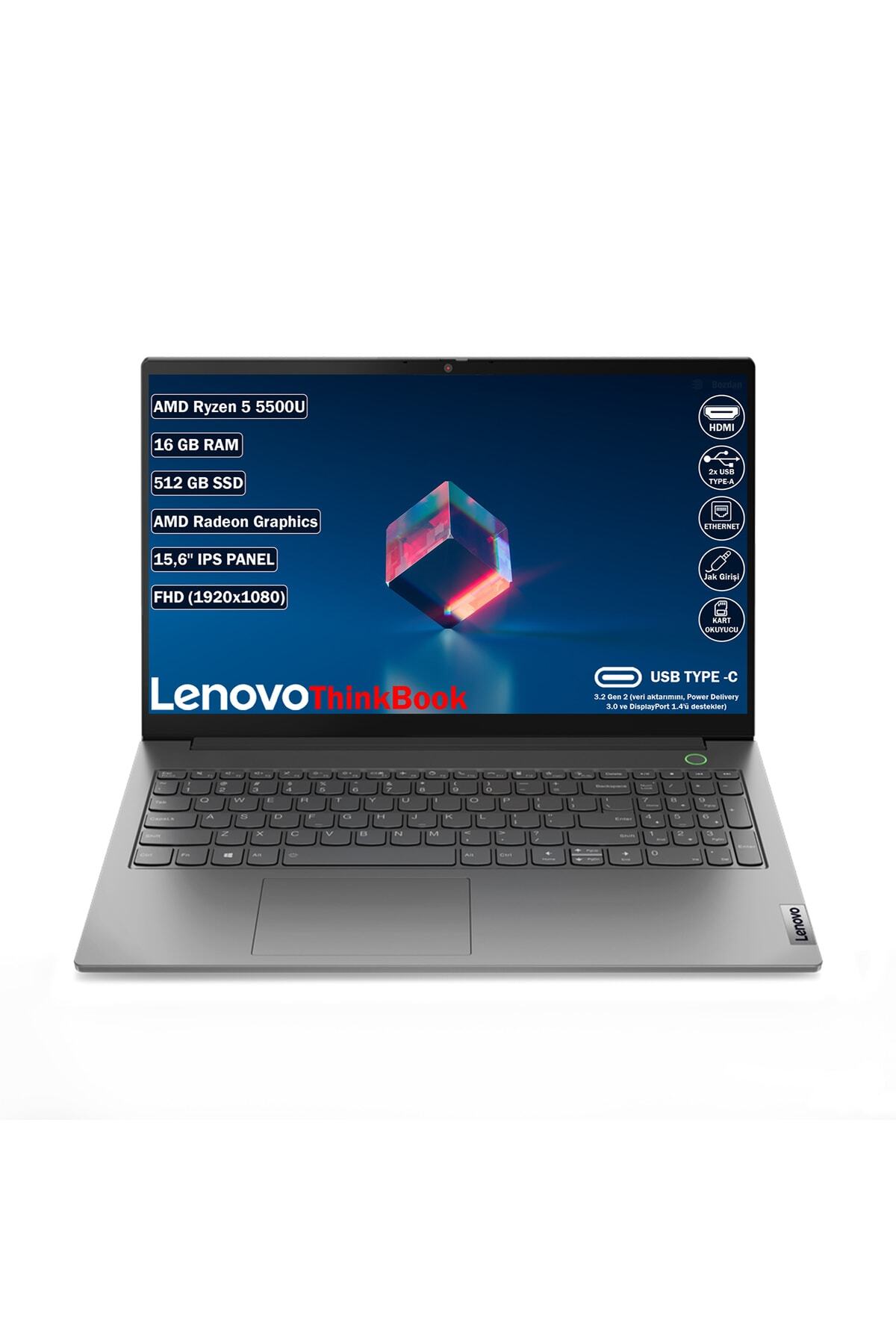 LENOVO Thinkbook 15 Amd Ryzen 5 5500u 16gb 512 Gbssd 15,6" Fhd Freedos ...