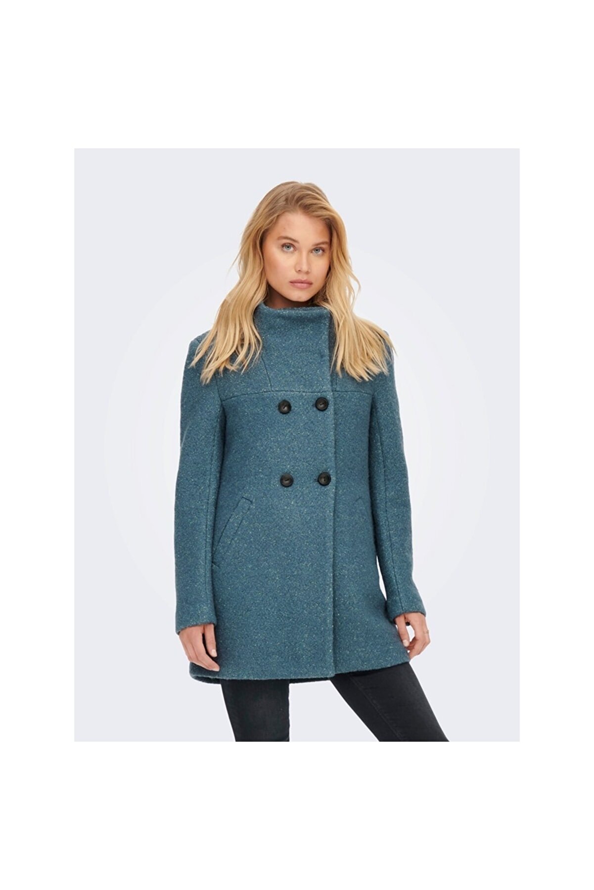 ONLY Petrol Mavi Kadın Yünlü Kaban 15205403 - Fiyatı, Yorumları