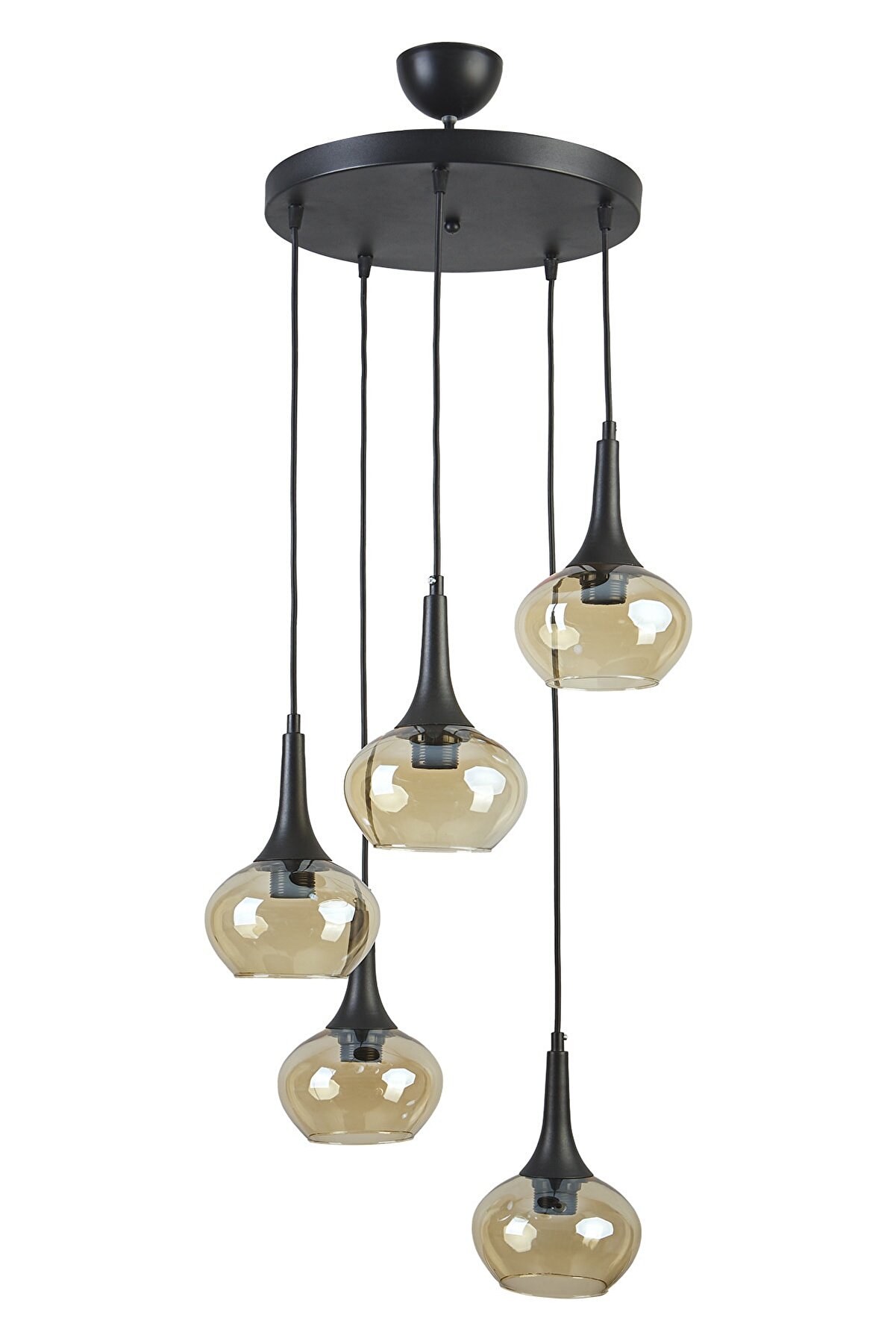 Modavize Nero Modern Tasarım Cafe Mutfak Salon Siyah Renk Bal Camlı 5 Li Avize Fiyatı, Yorumları ...