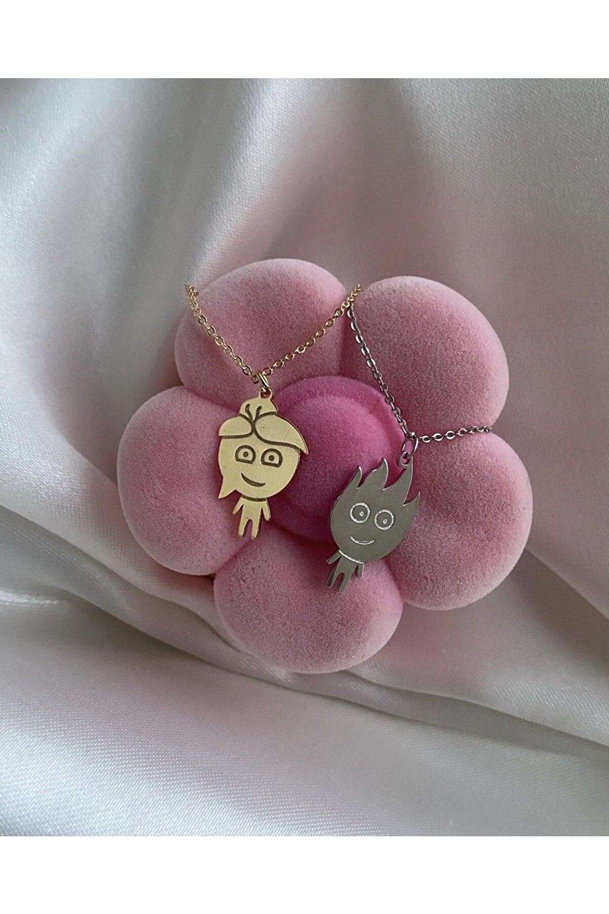 Claritas Takı Ateş Ve Su 2’li Set Kolyesi Gümüş Ve Altın Kaplama ...