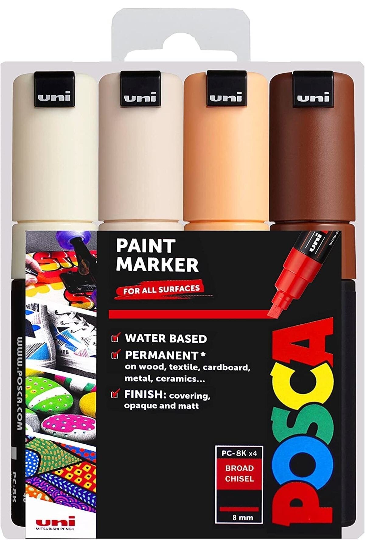 Uni Posca Marker Kalem Pc-8k (8mm) 4'lü Ten Renkleri Seti Fiyatı ...