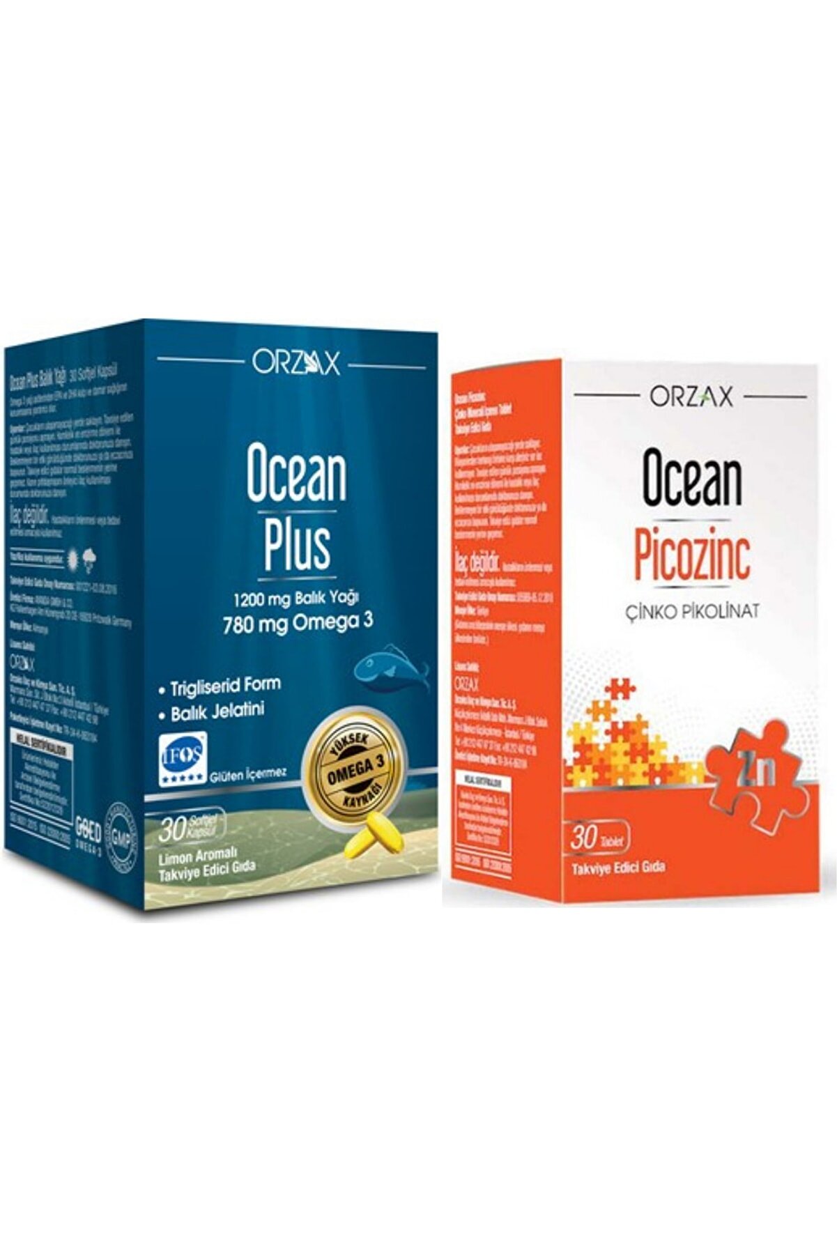 Ocean Plus Omega 3 1200 Mg 30 Kapsül + Picozinc Çinko Pikolinat 30 ...