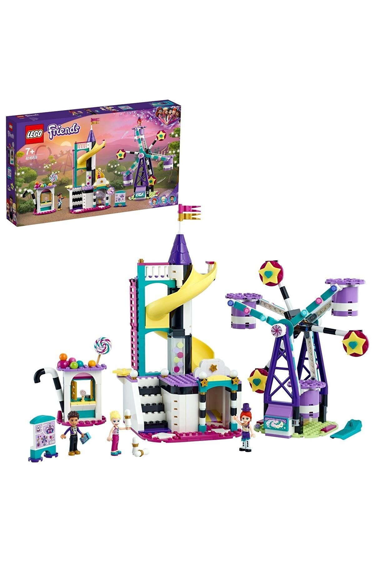 LEGO Friends Sihirli Dönme Dolap ve Kaydırak 41689 - Lunapark Temalı, 3 ...
