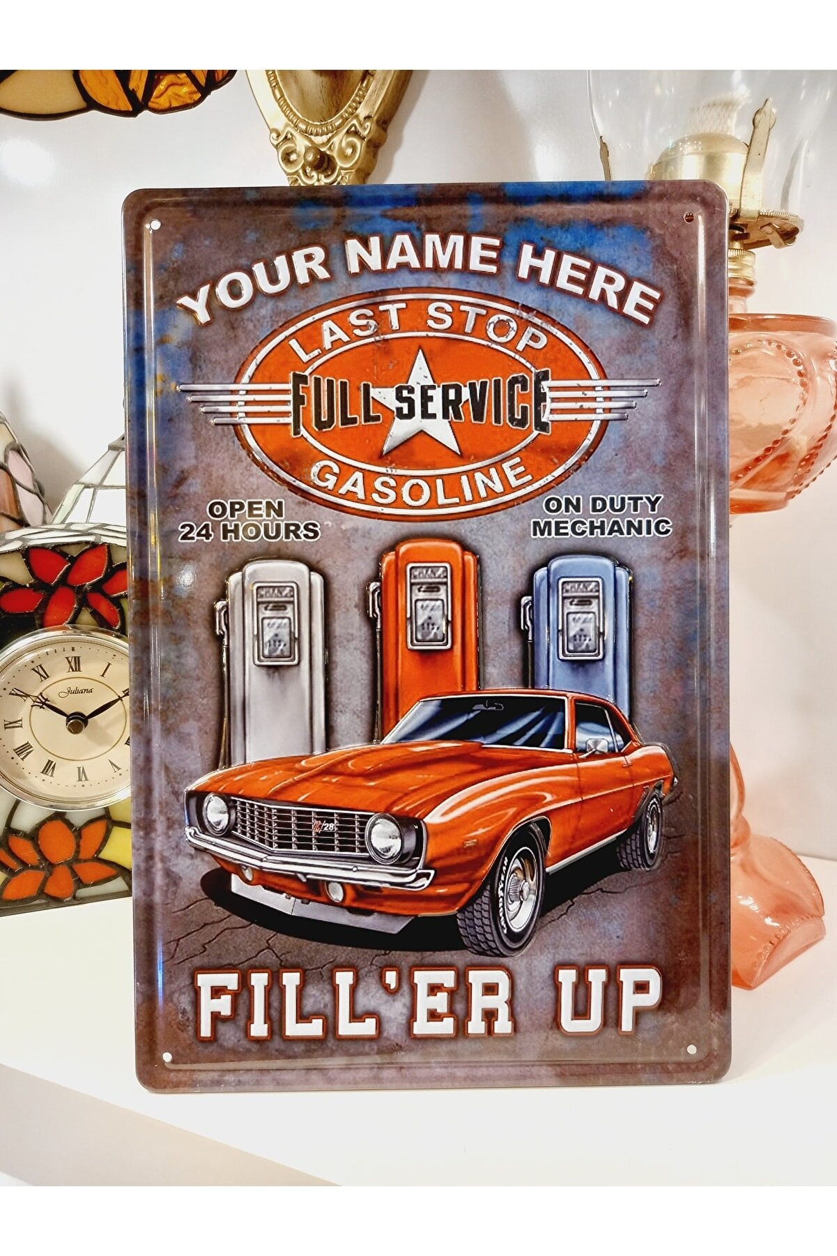 SUPERSTOK Vintage Metal Plaka Kabartmalı Dekoratif Plaka Dekorasyon ...