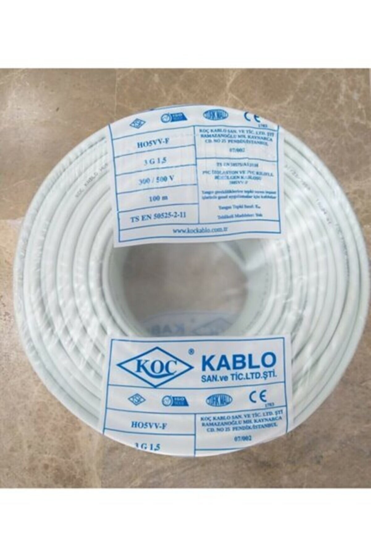 Koç Kablo 3x1.5 Ttr Beyaz Tam Bakır Tse Kablo 100 Metre Fiyatı ...