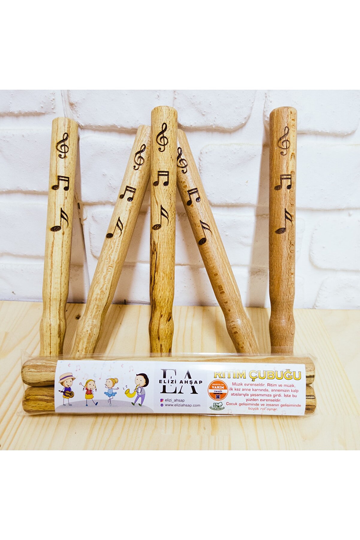 elizi ahşap Ahşap Ritim Çubuğu %100 Doğal Ritim Sopası 1 Çift (2 Adet ...