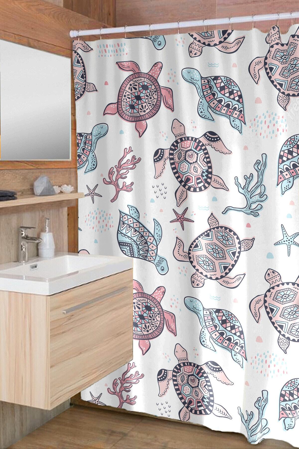 KARO DESIGN Karetta Karetta Desenli Su Geçirmez Banyo Ve Duş Perdesi ...