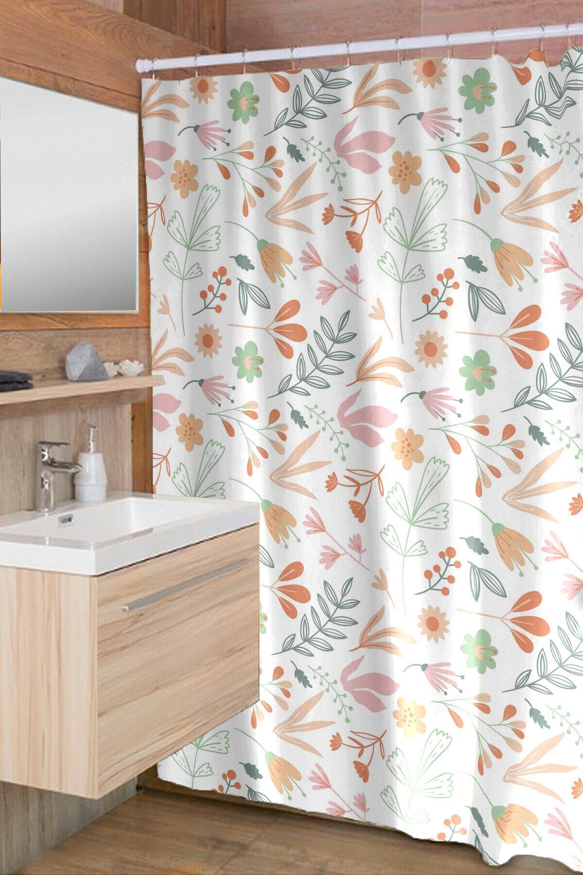 KARO DESIGN Bahar Çiçekleri Desenli Su Geçirmez Banyo Ve Duş Perdesi ...