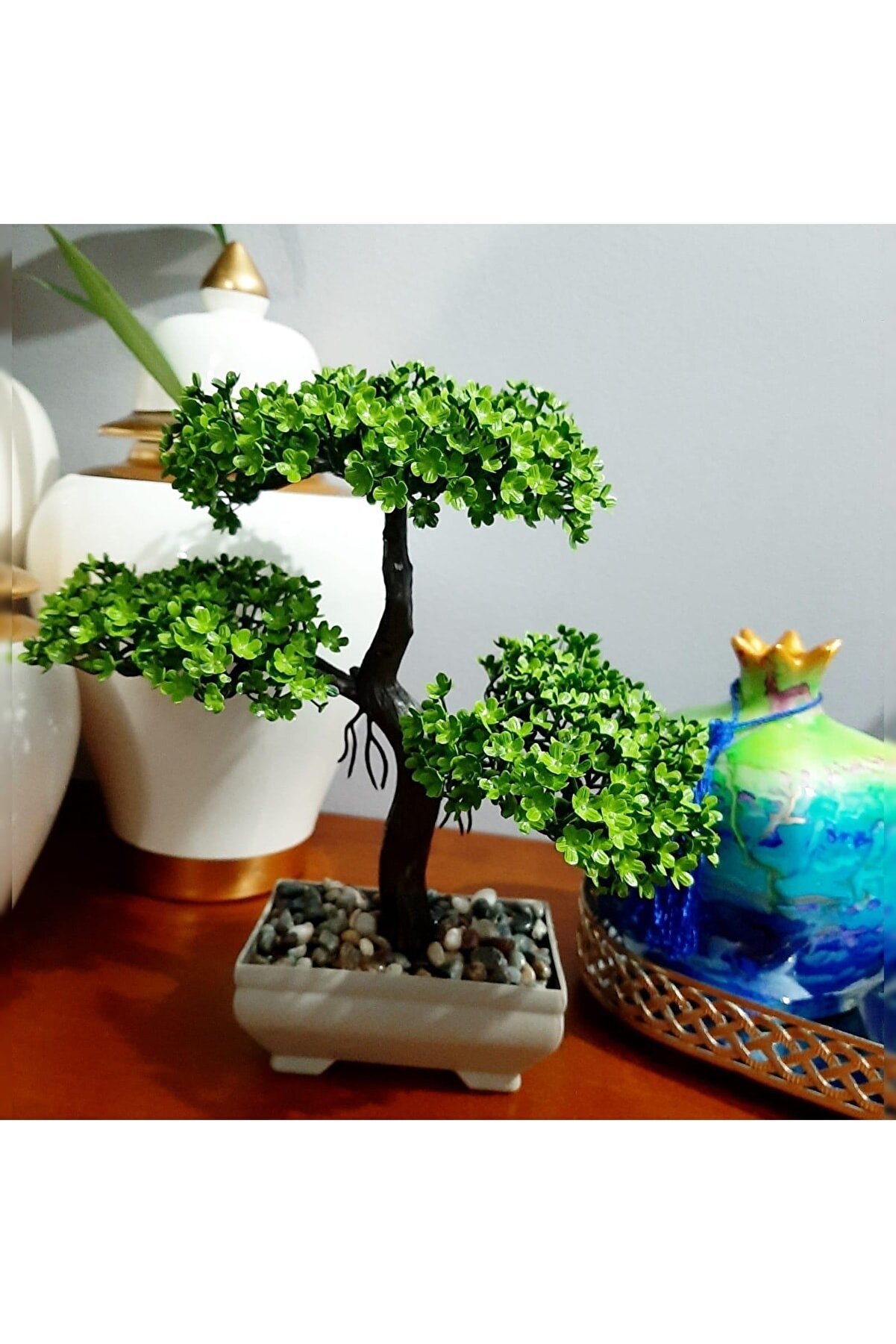ALACA AVM Yapay Bonsai Ağacı,saksılı Yapay Bonsai Ağacı Yıldız Çiçeği ...