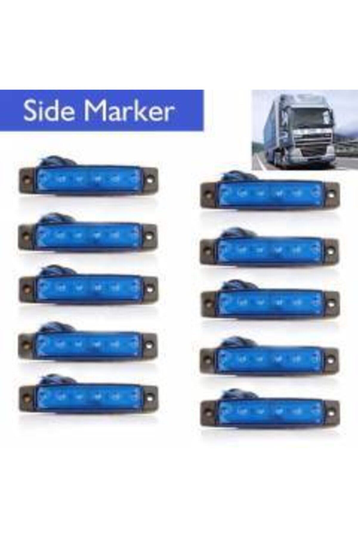 Emr Dorse Parmak Lamba 12 -24 Volt 6 Ledli (MAVİ RENK) 10 Adet Parmak ...