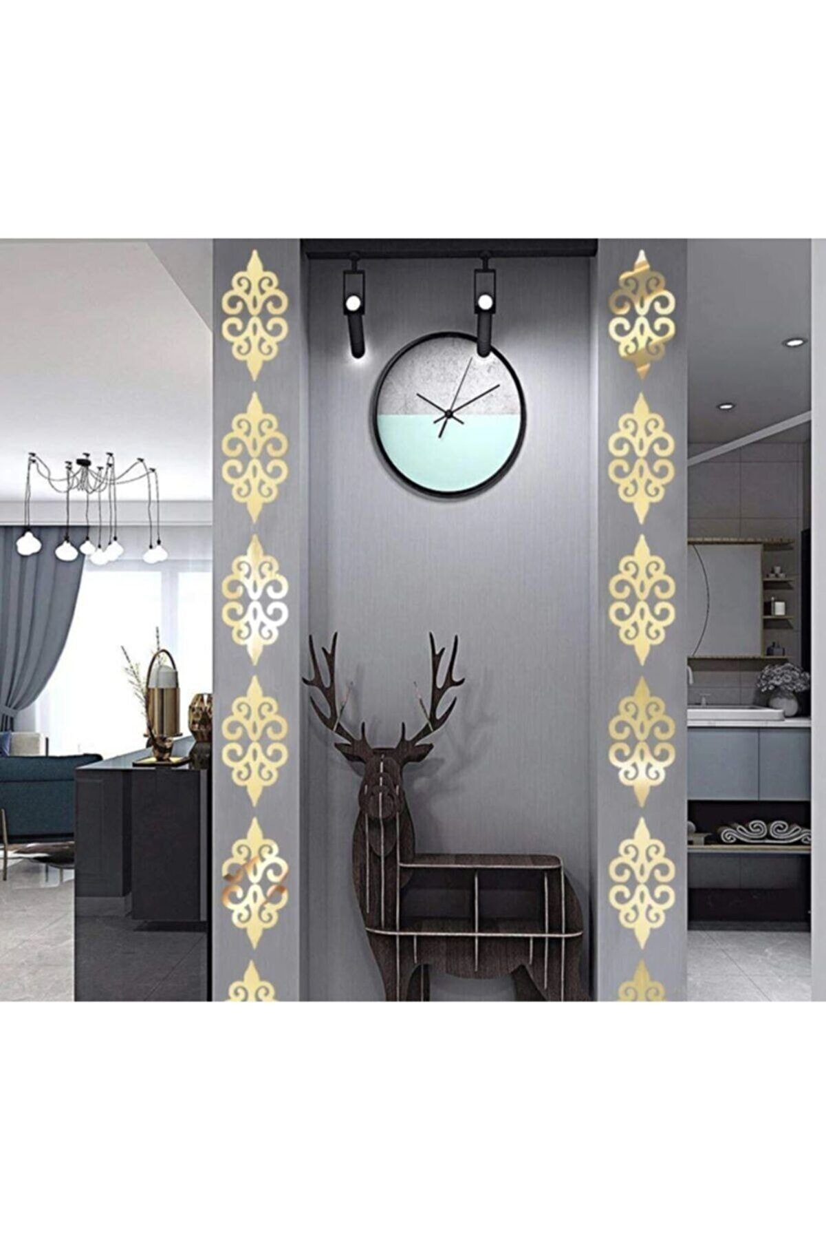 Abaküs Dekor Süs Bordür Ayna Gold Altın 20adet Pleksi Dekoratif Bordür Antre 7*7cm Süs Duvar ...