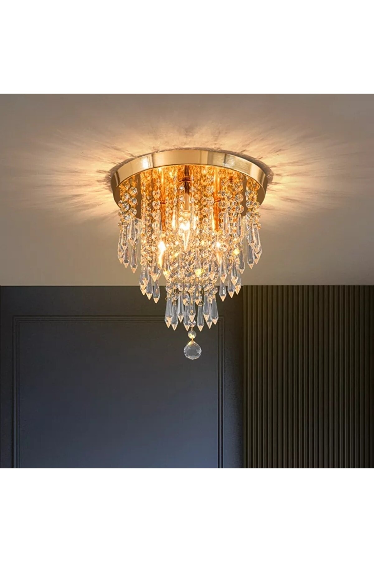 LİVORA LIGHTING Ahenk Gold Kristal Taşlı Modern Salon Avize - Fiyatı, Yorumları