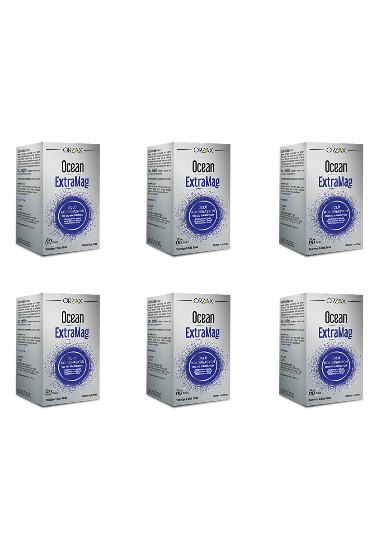 Ocean Ocean Extramag 200 Mg Magnezyum 60 Tablet 6'lı Paket - Fiyatı ...