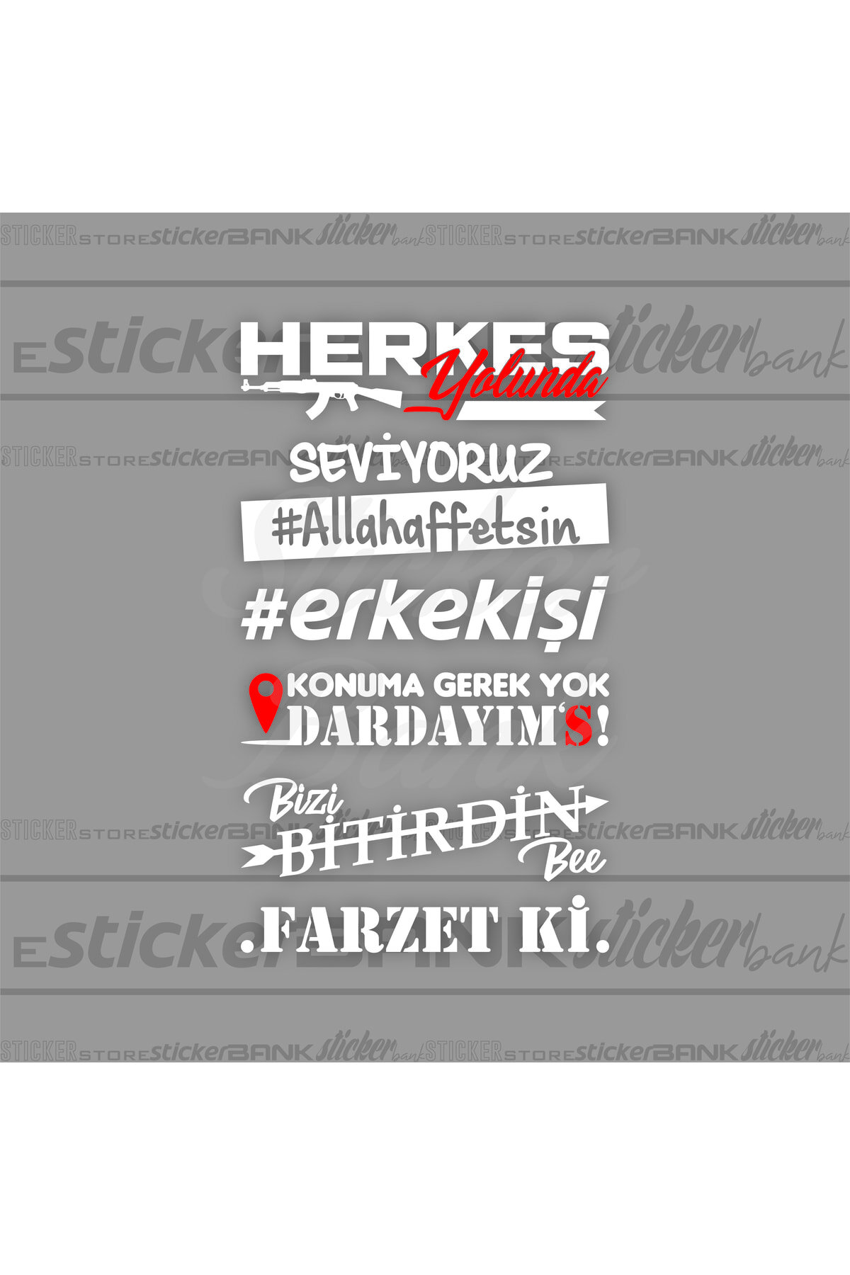 Sticker Bank Araba Sticker Arka Cam Sticker Set3 - Fiyatı, Yorumları