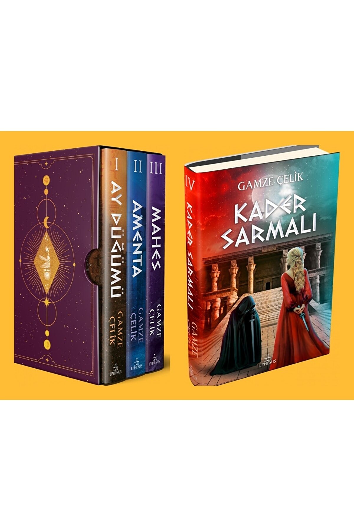 Ephesus Yayınları 4 Kitap Ciltli Gamze Çelik-ay Düğümü-amenta-mahes ...
