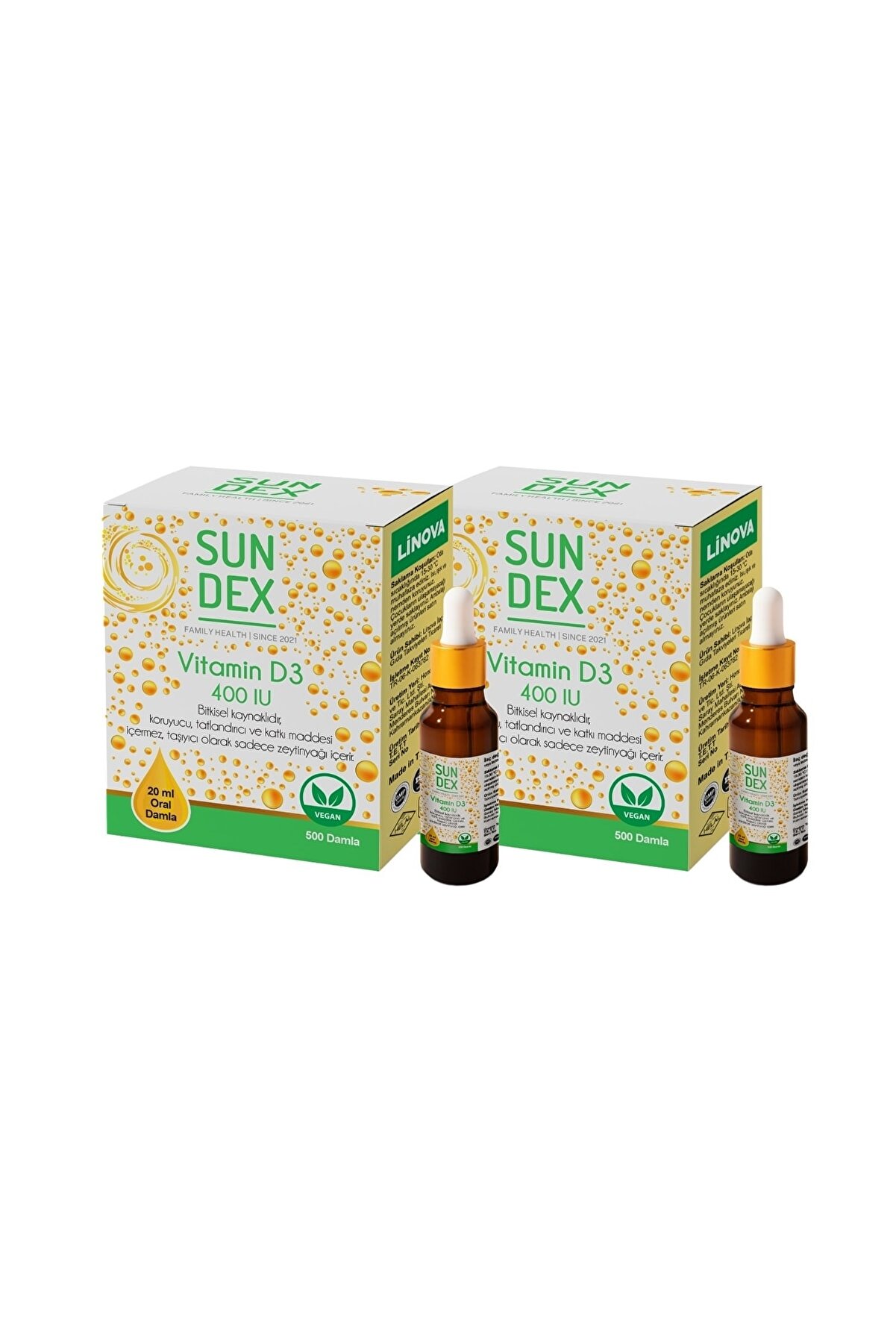 Sun Dex Family Health Since 2021 2'li Paket Vitamin D3 400 Iu 20 Ml ...