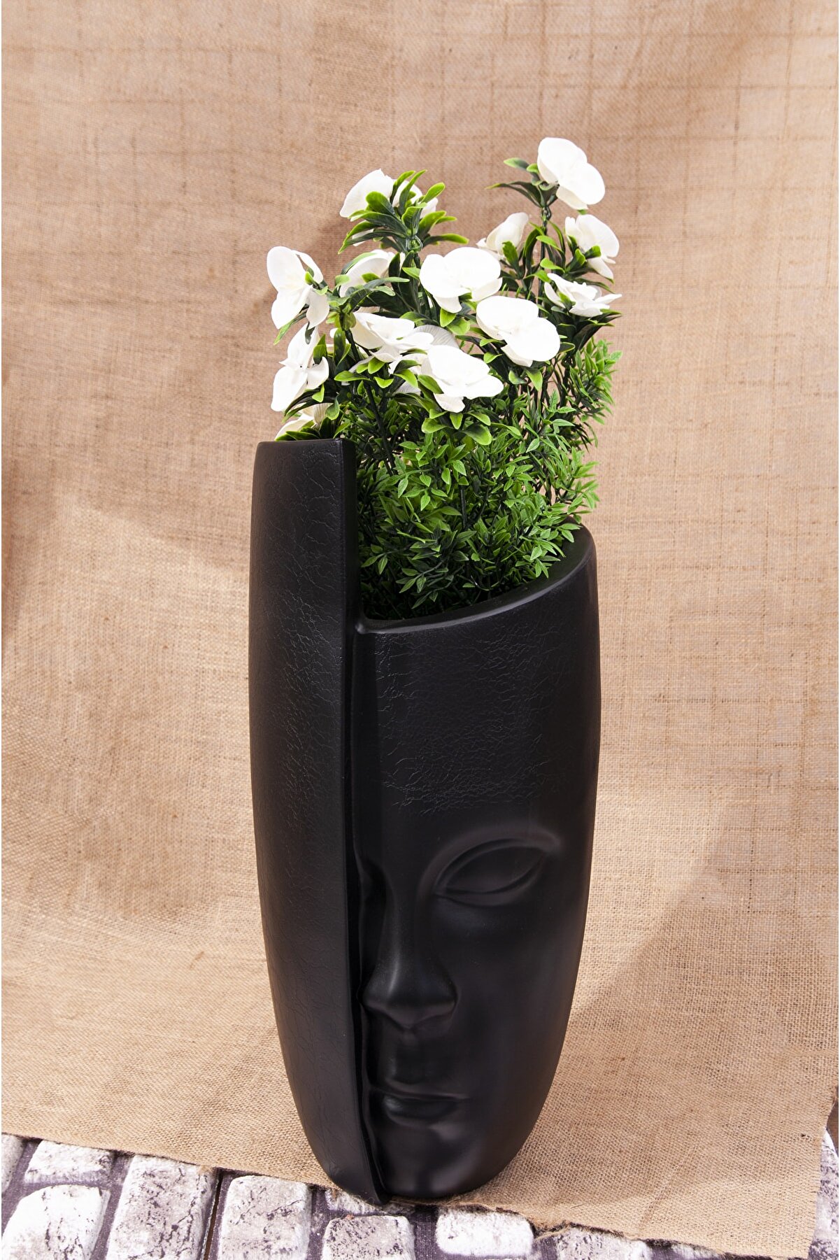 ze&zeh home sanat ve dekorasyon Dekoratif Büyük Boy Siyah Yarım Yüz Vazo Fiyatı, Yorumları ...