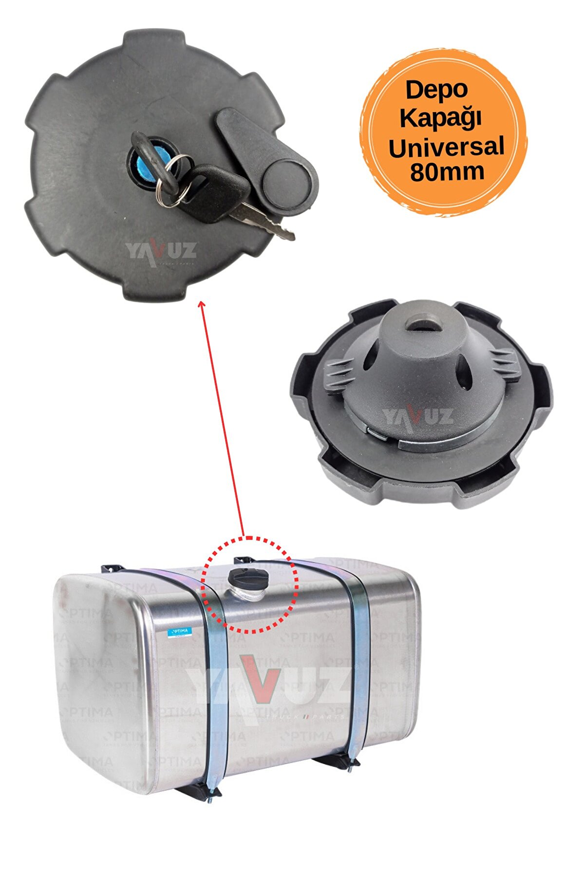 YAVUZ OTOMOTİV Mazot Depo Kapağı Universal 80 Mm Man Mercedes Daf Iveco Reanault Volvo Axor Depo ...
