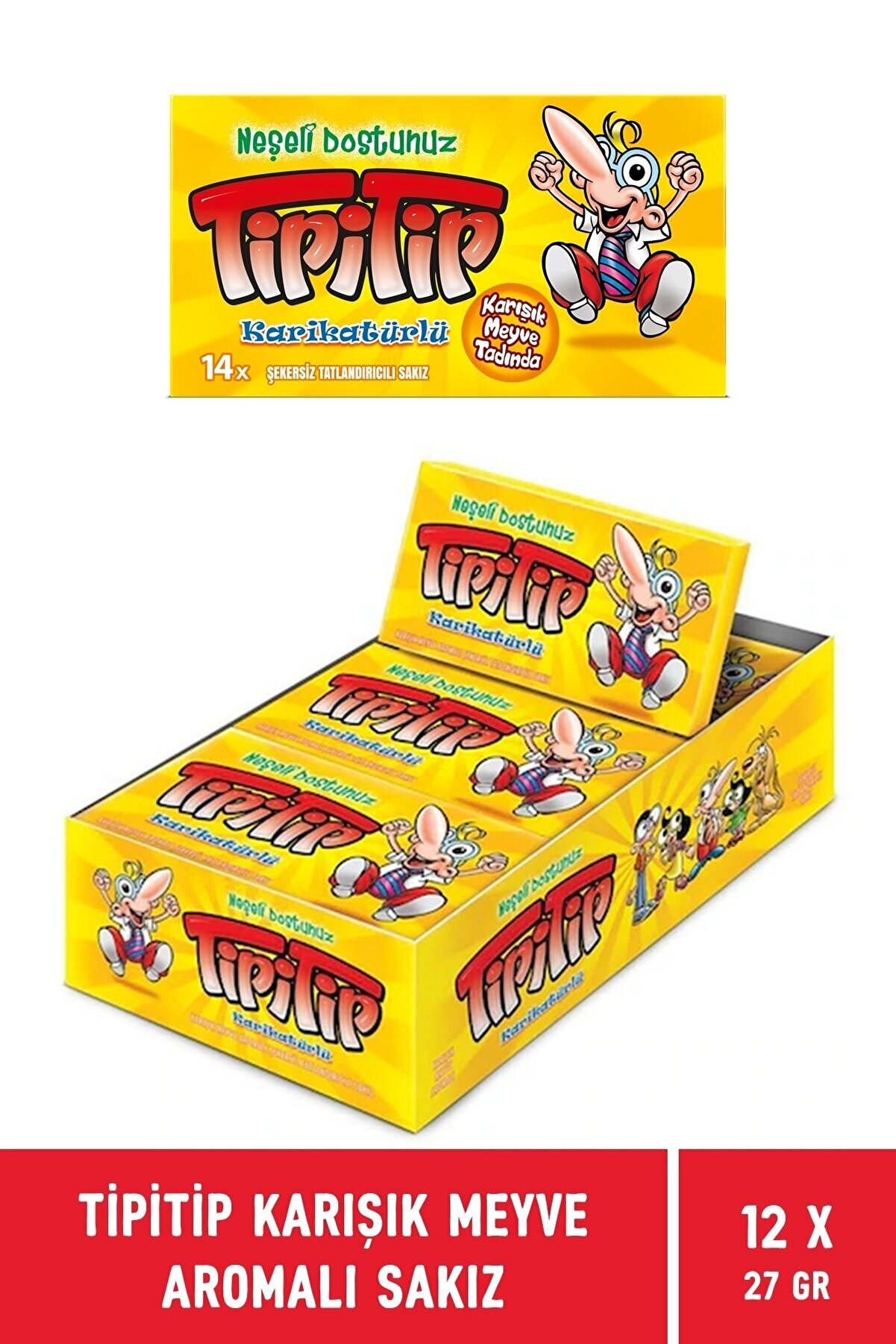 Tipitip Karışık Meyve Aromalı Sakız 27 gr - 12 Adet Fiyatı, Yorumları ...