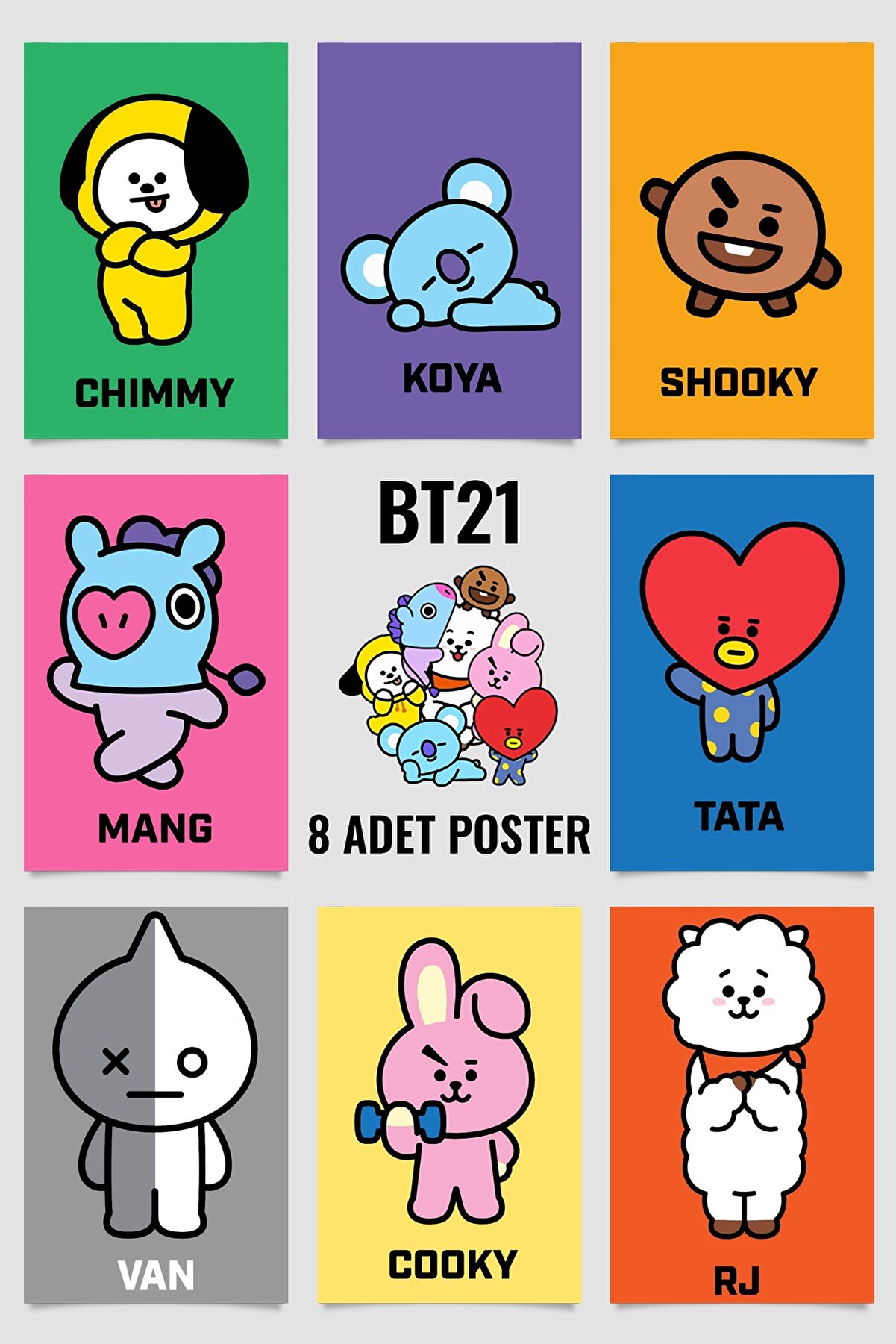 Vinca Prints BT21 Poster Seti Bts Müzik Albüm Poster Seti Polaroid ...