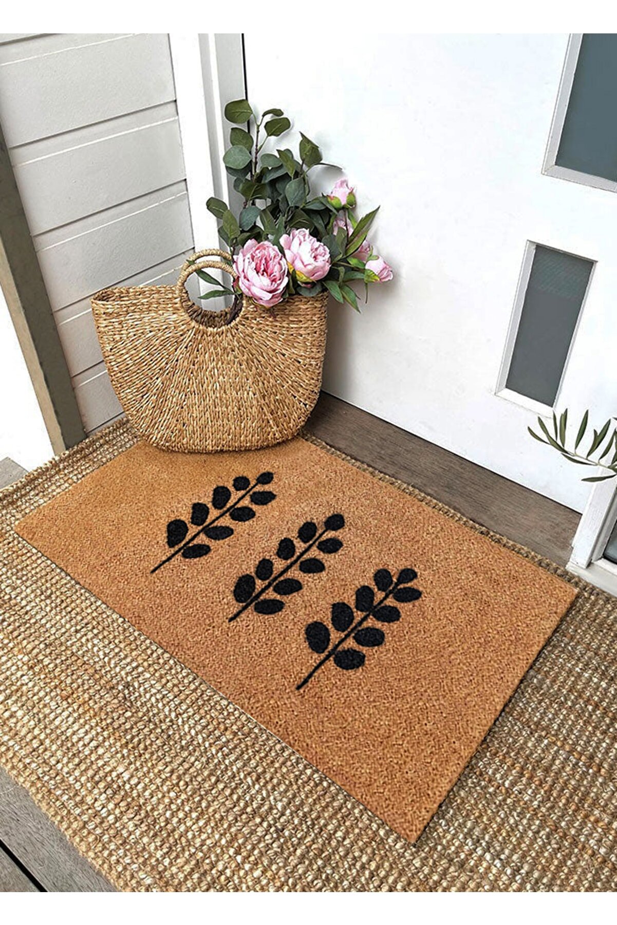 İki Sade Koko Paspas Elle Boyama - Kapı Paspası, Kıl Kapı Önü Paspası ...