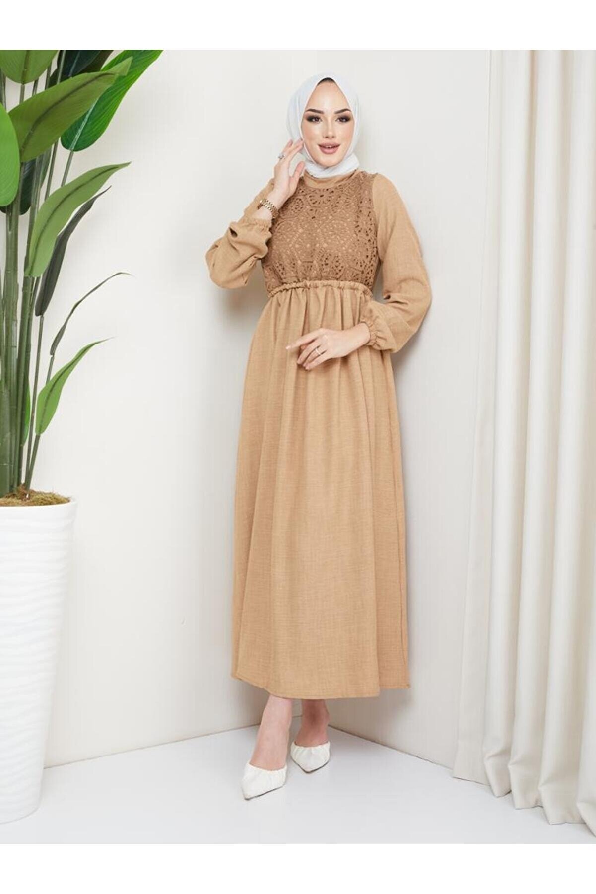 Moda Krash DANTEL DETAY KETEN YAZLİK ELBİSE Fiyatı, Yorumları - Trendyol