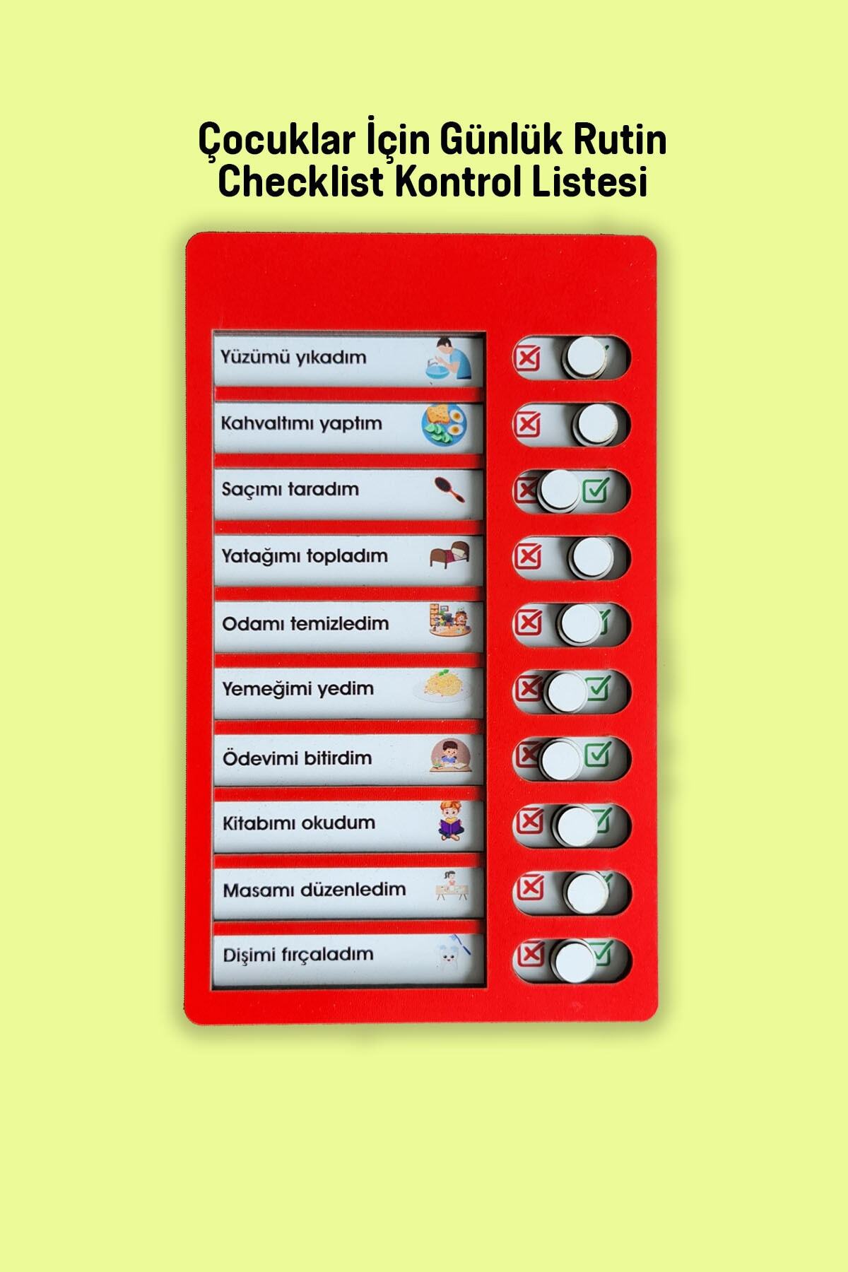 woodsia Çocuk Günlük Rutin Checklist Kontrol Listesi Eğitici Oyuncak ...