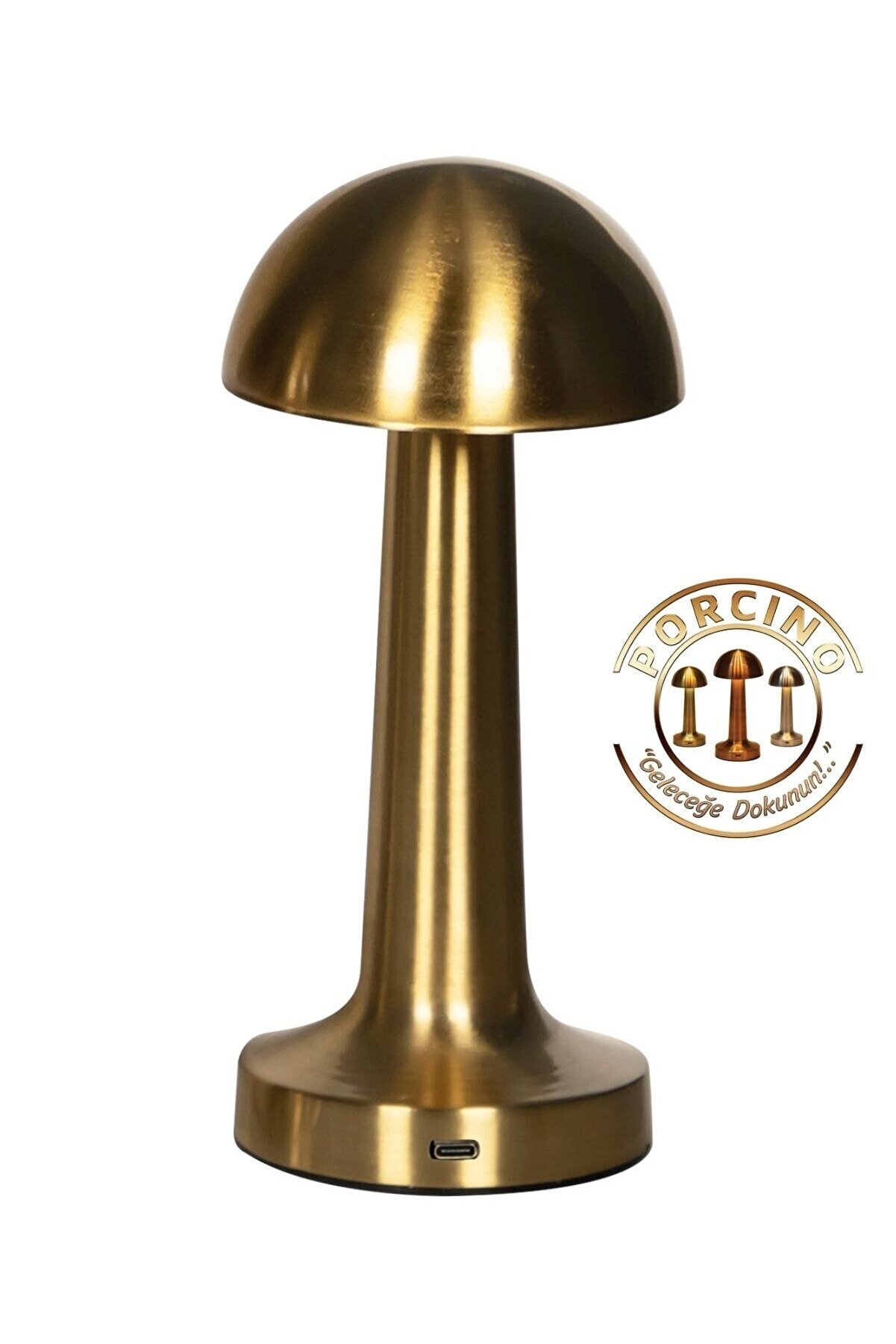 LAMBAM Porcıno Dokunmatik 3 Renkli Dimli Şarjlı Mantar Masa Lambası ...