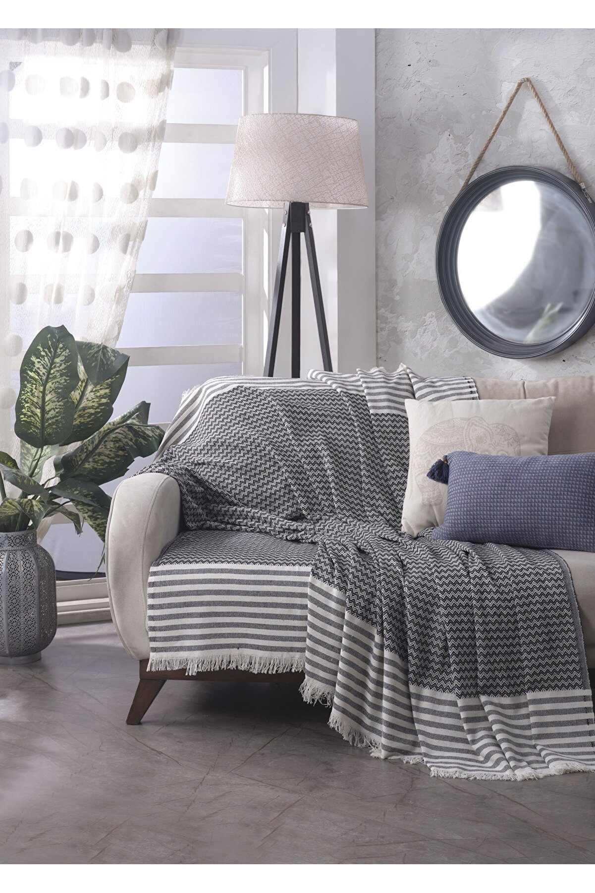 Lux Touch Olimpos Siyah Koltuk Örtüsü 180 x 200 cm Kanepe Çekyat Divan ...