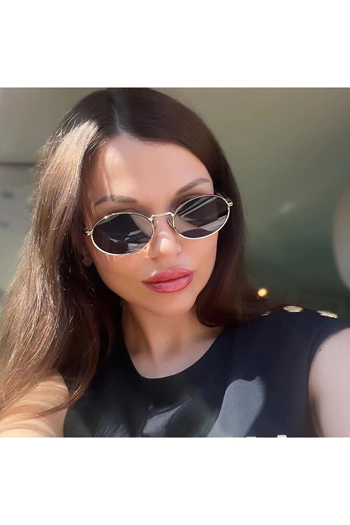 Prada Pr 65zs (ZVN09T) Ekartman 55 (L) | Unisex Altın Yuvarlak Güneş ...