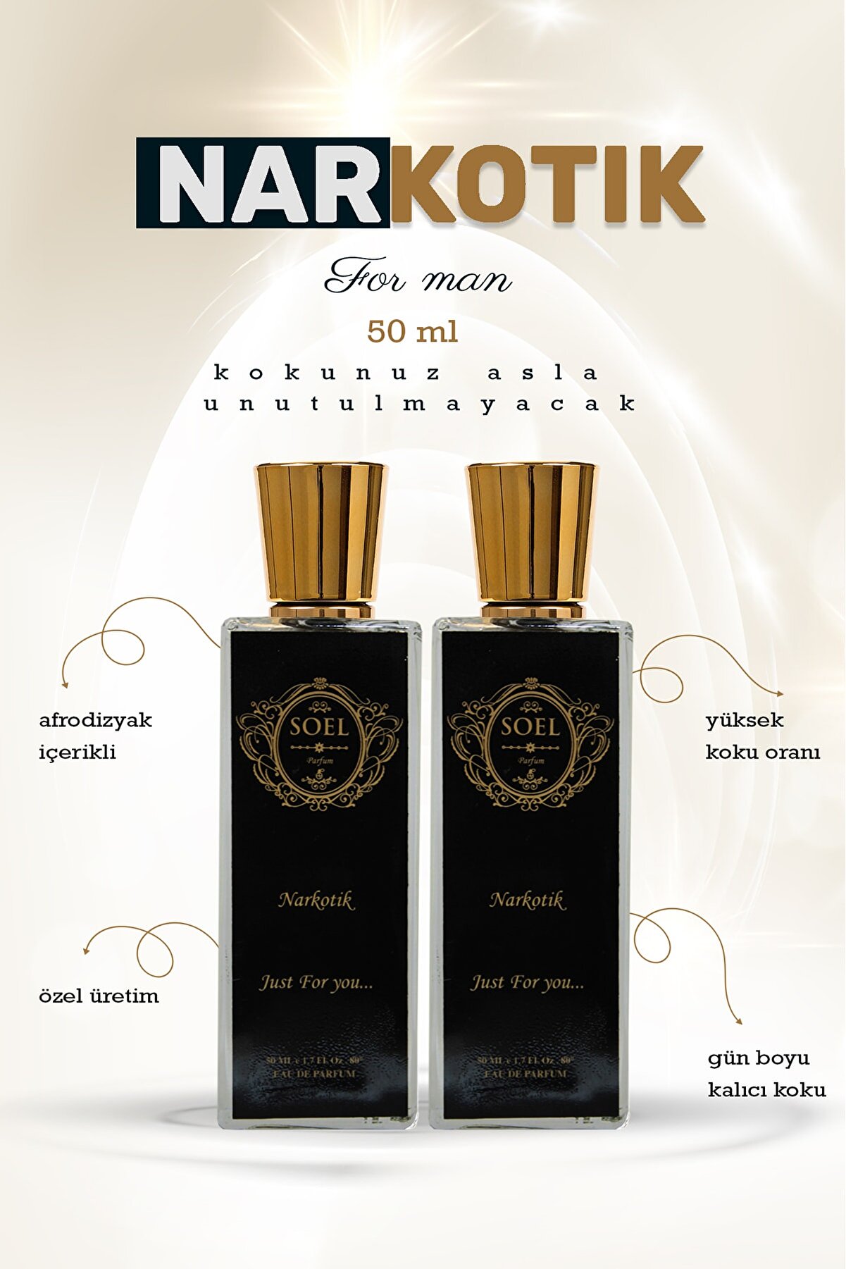 Soel Parfüm Narkotik Erkek Parfüm Eau De Parfume 2 Adet 50+50 ml - Fiyatı, Yorumları