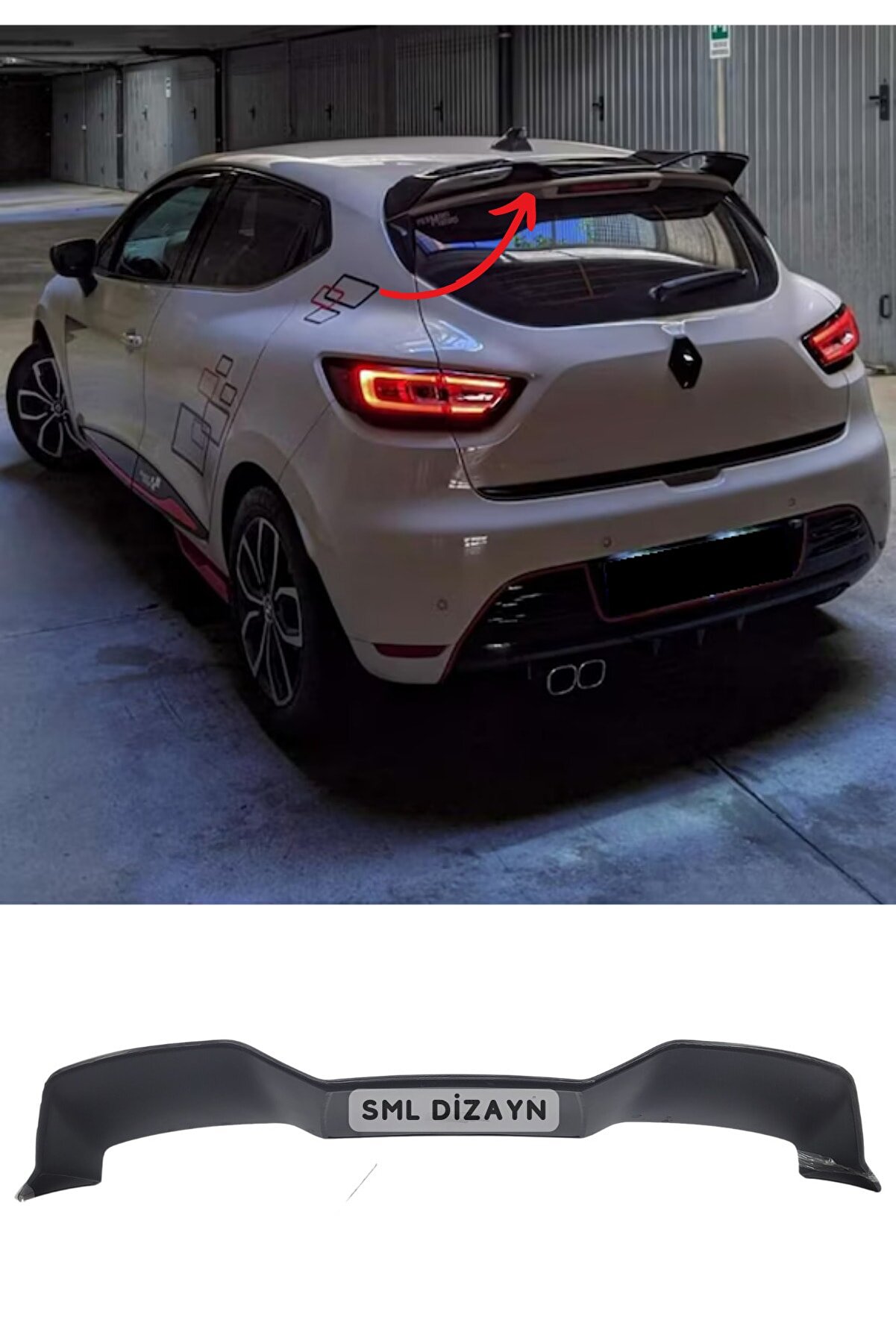 SML Dizayn Renault Clio 4 (2012-2019) Rs Spoiler (PLASTİK) Boyasız Clio ...