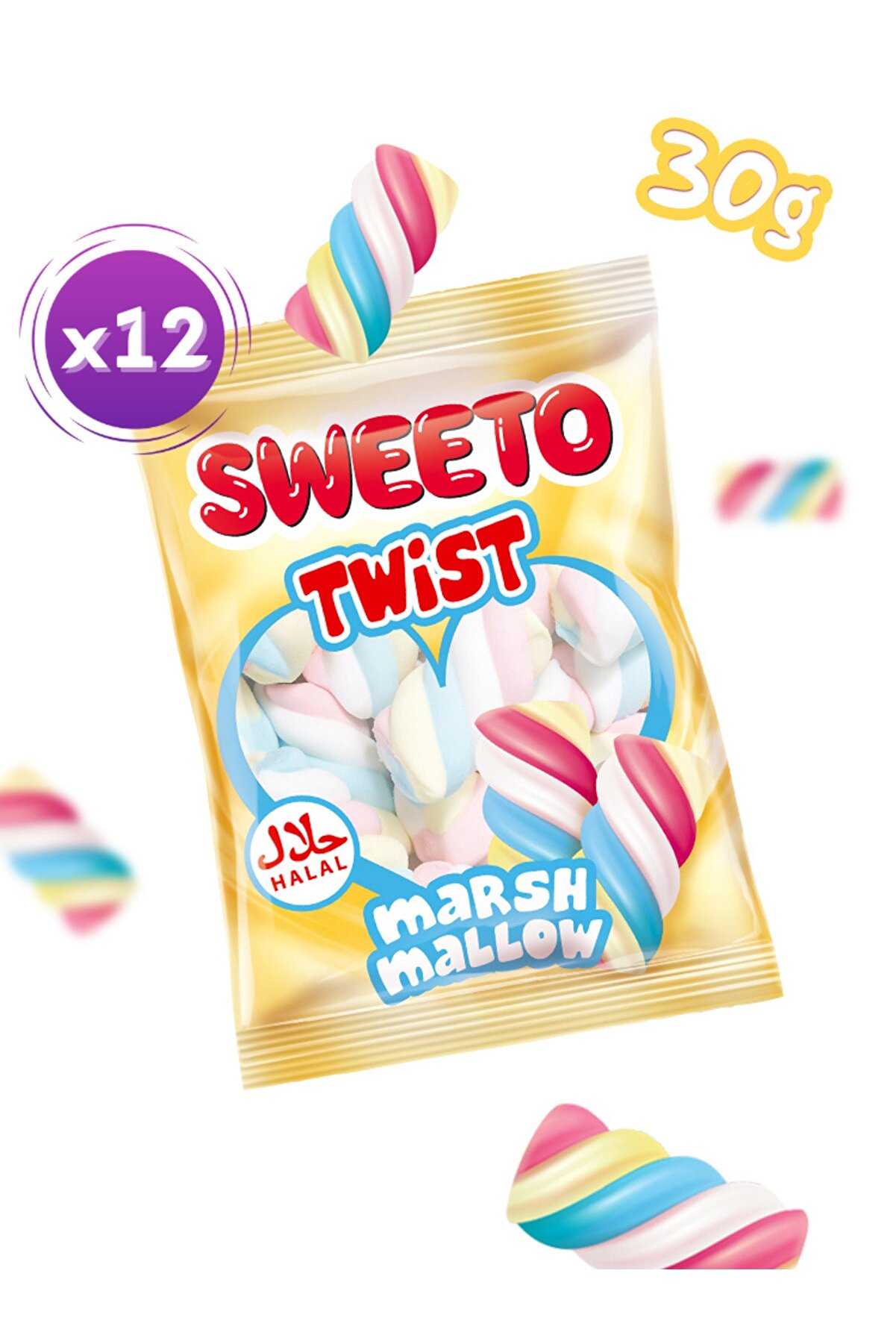 SWEETO Marshmallow Twist 30gr x 12 Fiyatı, Yorumları - Trendyol