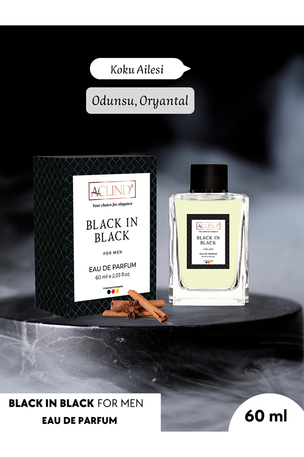 Aclind Black In Black For Men 60 ml Eau De Parfum | Erkekler Için ...