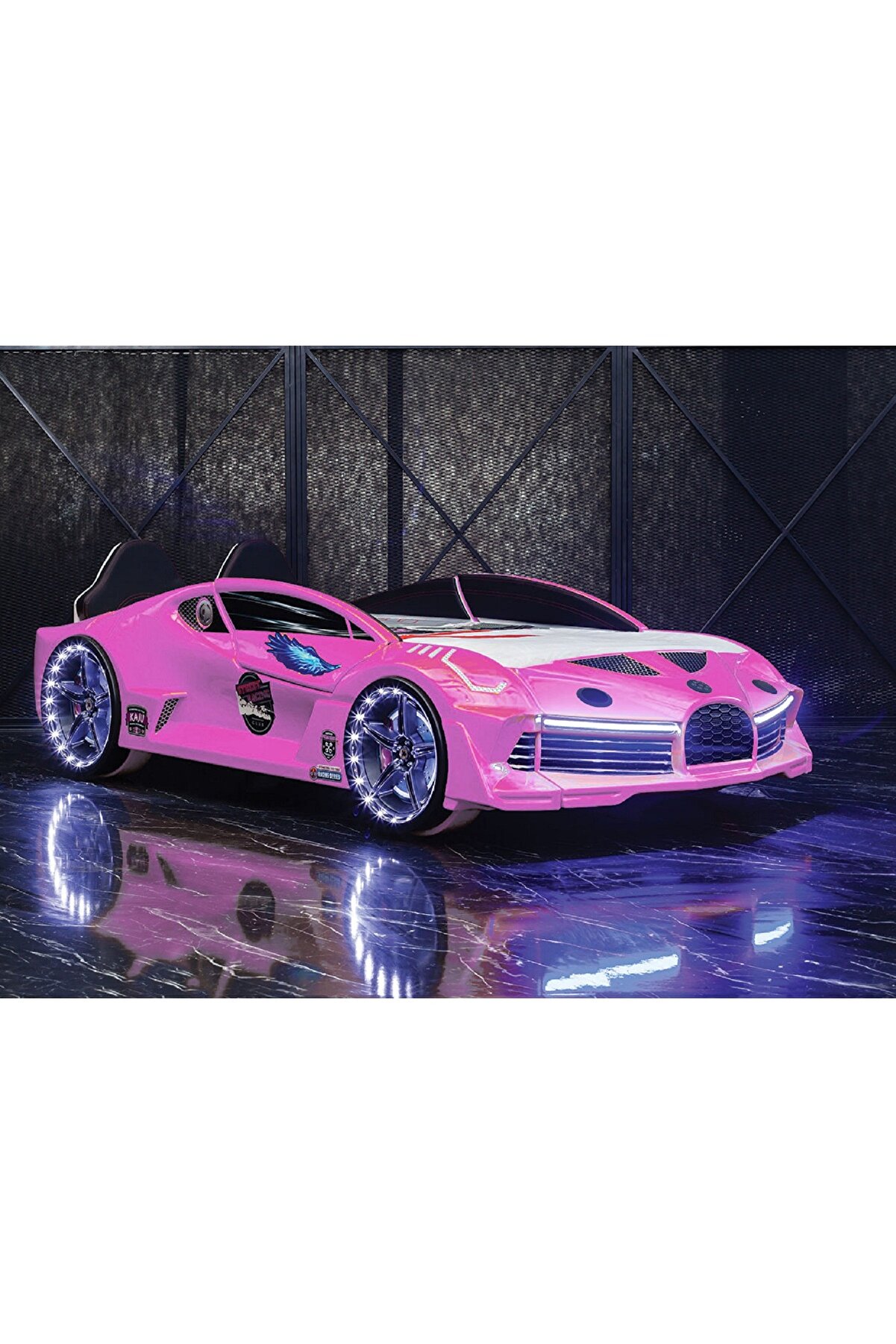 Kaju CarBed KAJU MOON AERO PREMİUM ARABALI YATAK, PEMBE, KUMANDALI IŞIK ...