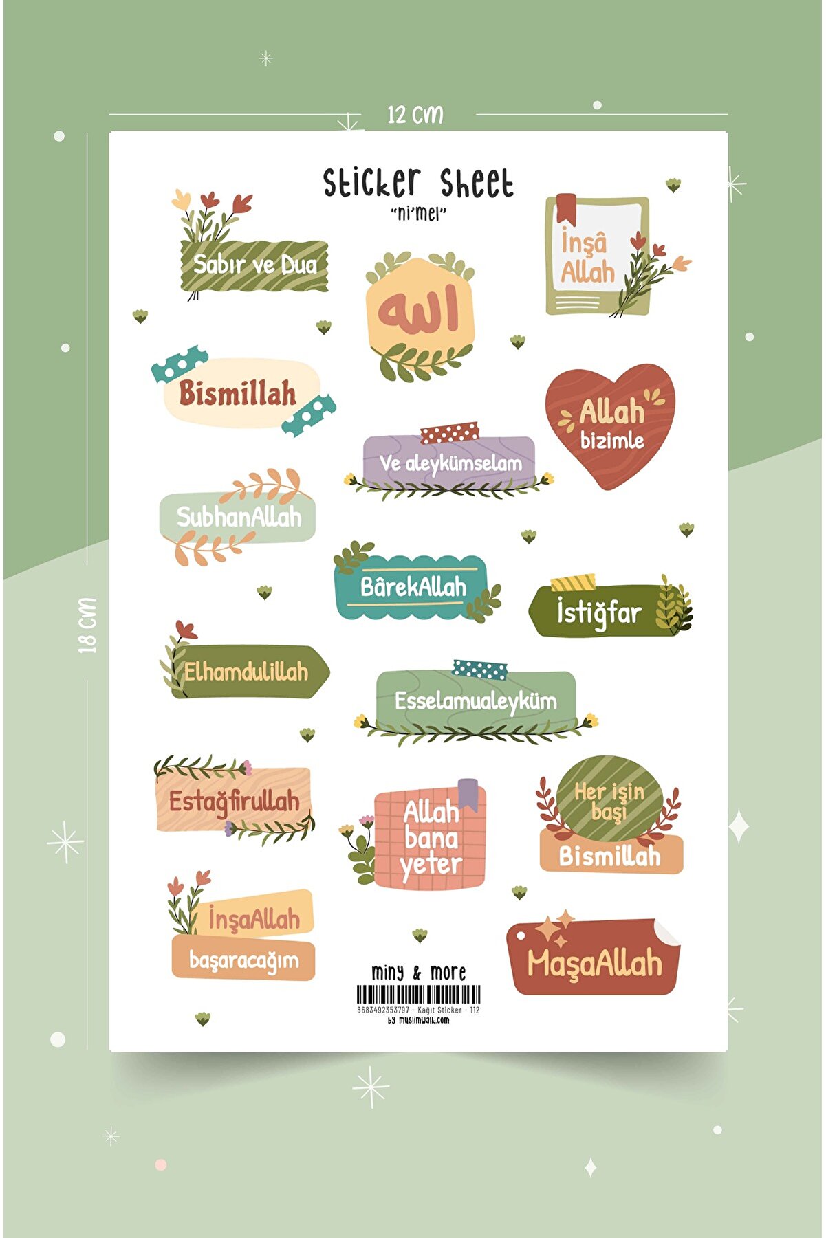 MuslimWalk Ni’mel – İslami Kelimeler – Sticker Seti #112 - Fiyatı ...