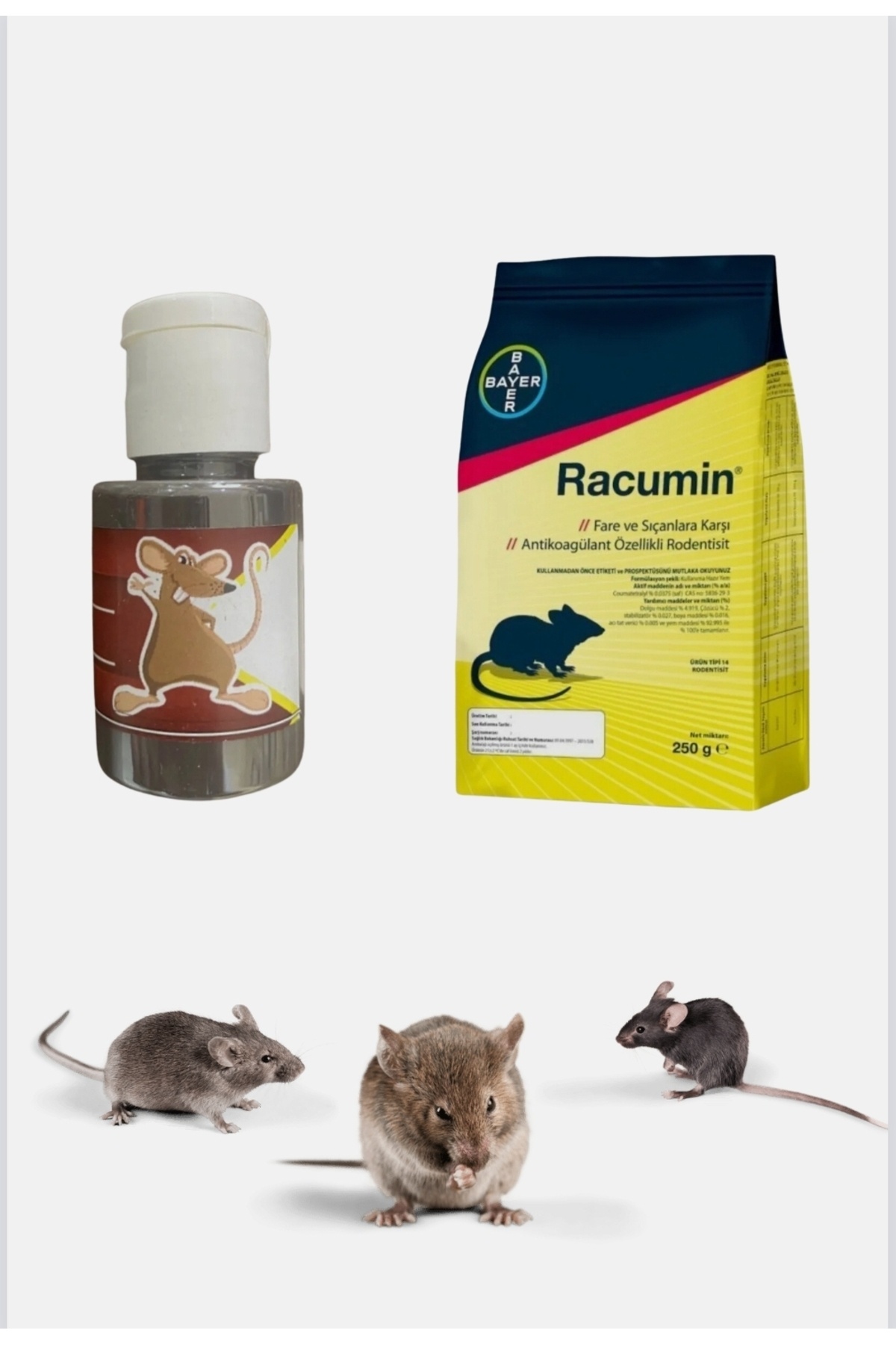 Bayer Racumin Zehirli Buğday 250GR/Synphos Toz/Zehir 20GR/ Fare Sıçan ...