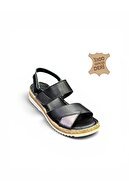 İYİSİNDEN SHOES Hakiki Deri Kadın Ortapedik Sandalet Hafif Dikişlı İçi ...