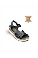 İYİSİNDEN SHOES Hakiki Deri Kadın Ortapedik Sandalet Hafif Dikişlı İçi ...