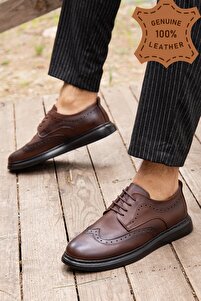MY GROSS SHOES Men's Brown Classic Genuine Leather Orthopedic Poly Sole ...